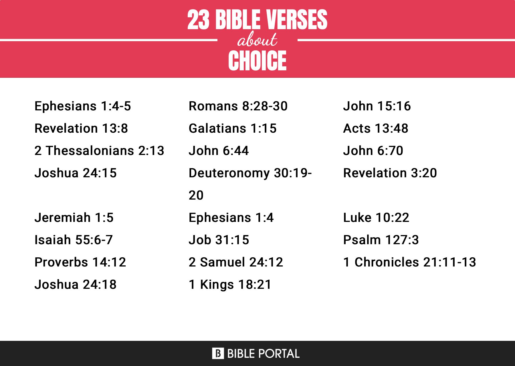 23 Bible Verses about Choice