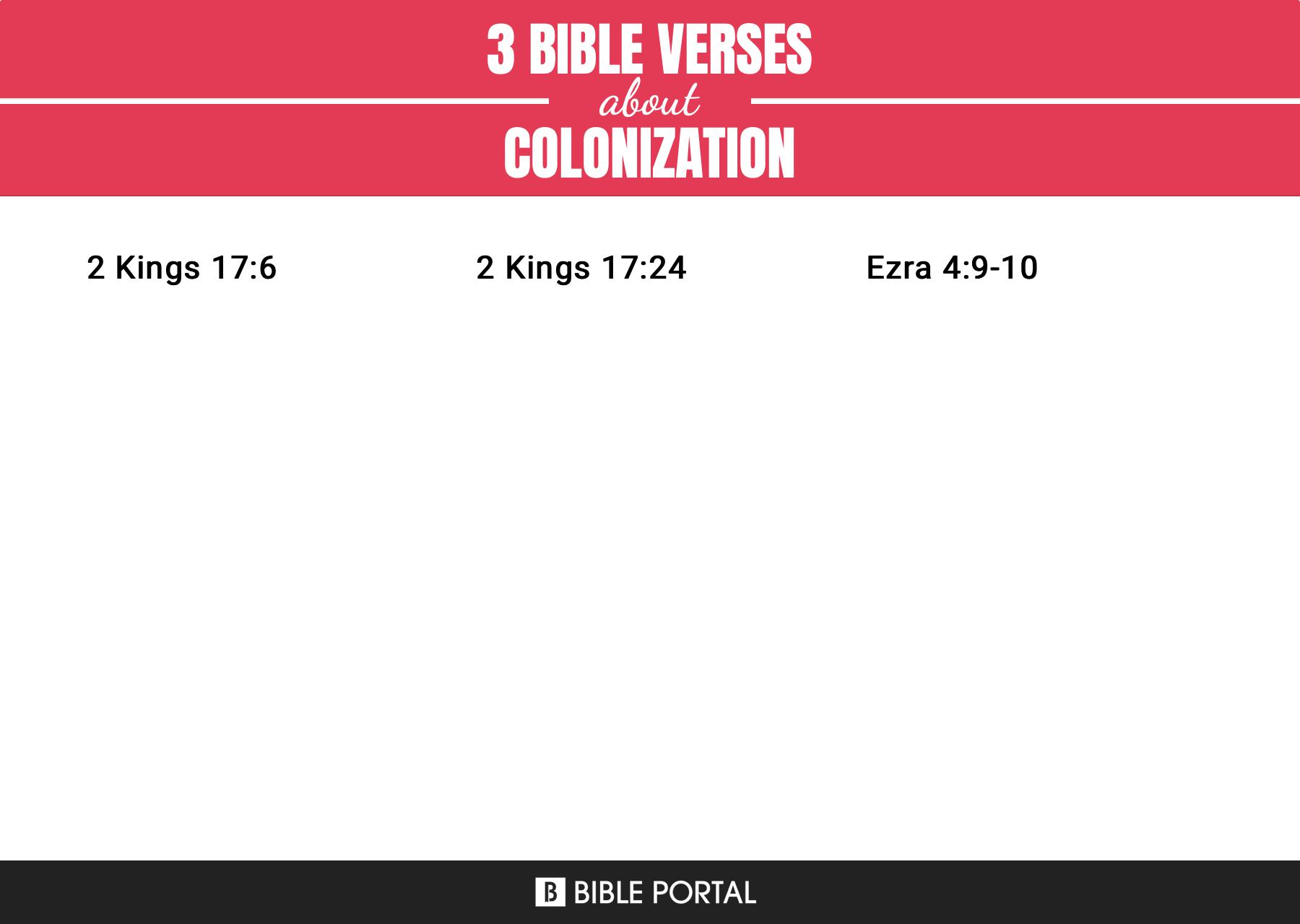 3 Bible Verses about Colonization