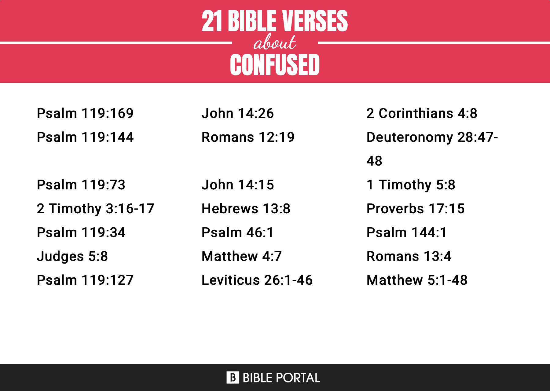 21 Bible Verses about Confused