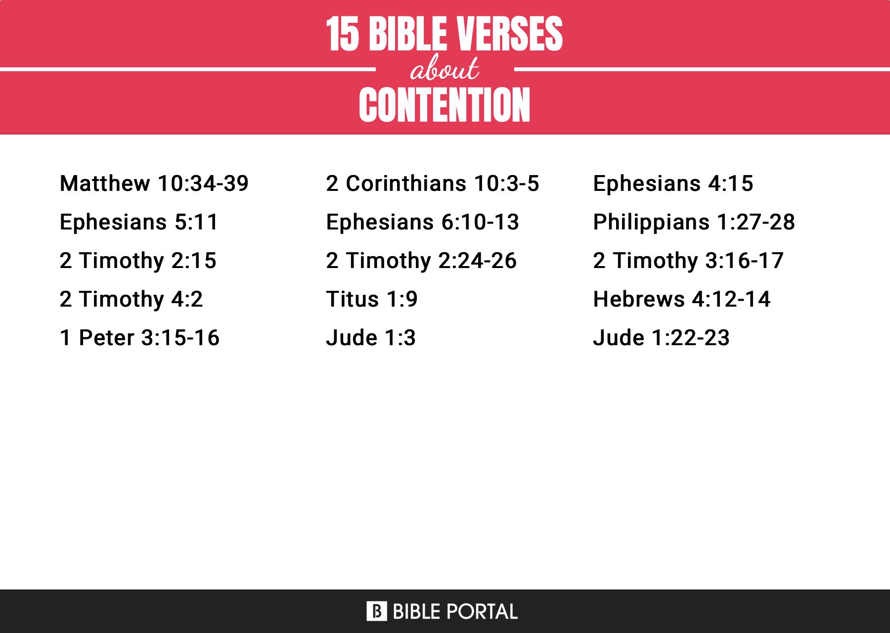 15 Bible Verses about Contention