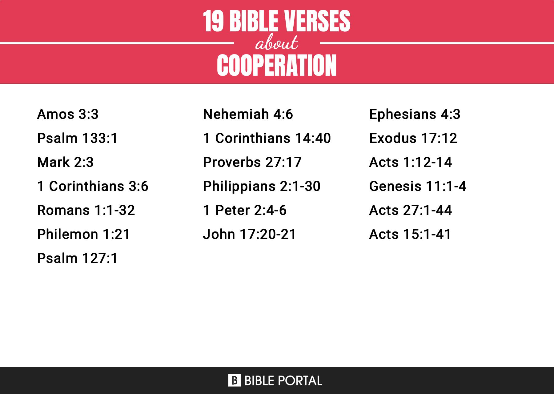 19 Bible Verses about Cooperation