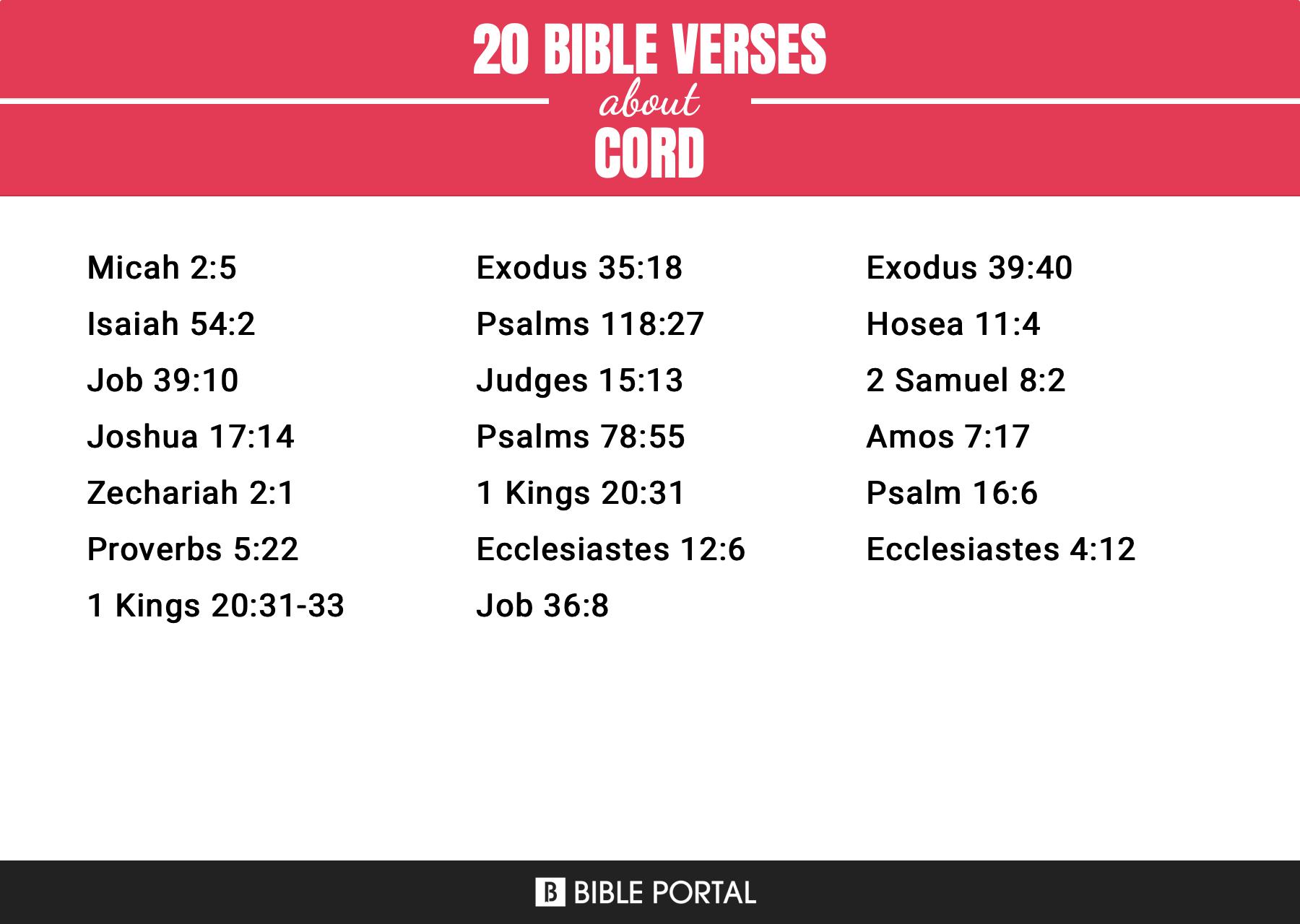 20 Bible Verses about Cord