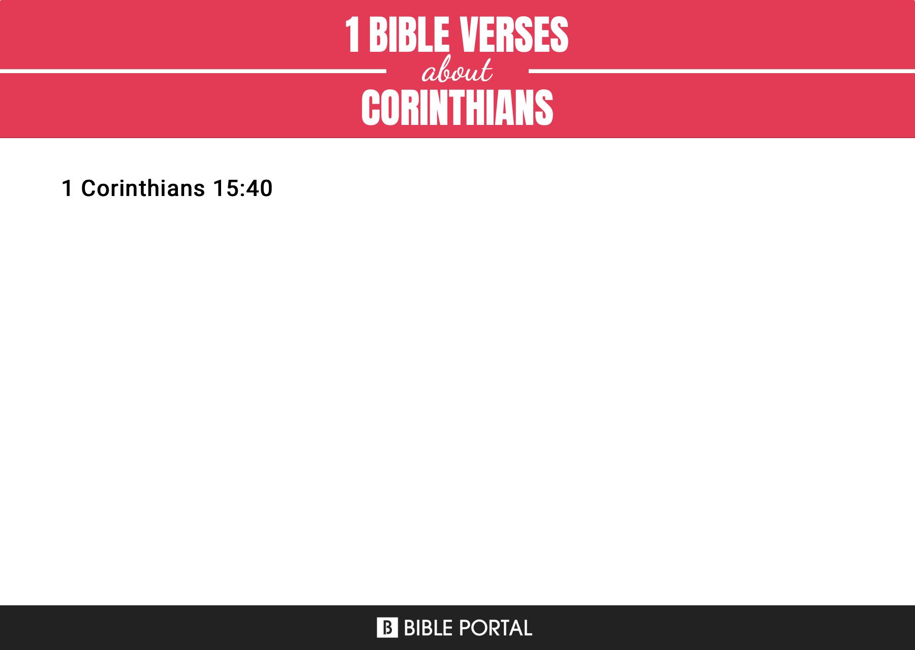 1 Bible Verses about Corinthians