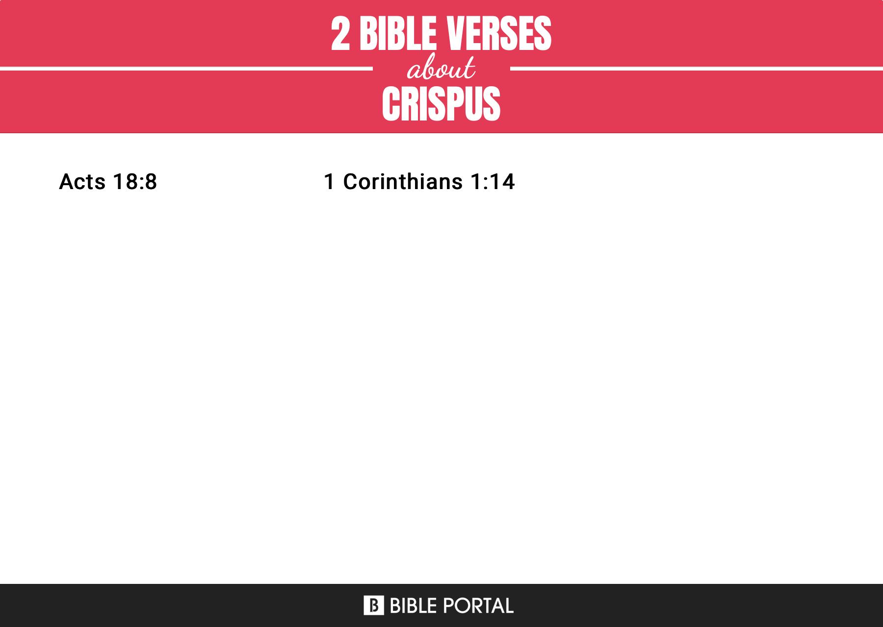 2 Bible Verses about Crispus?