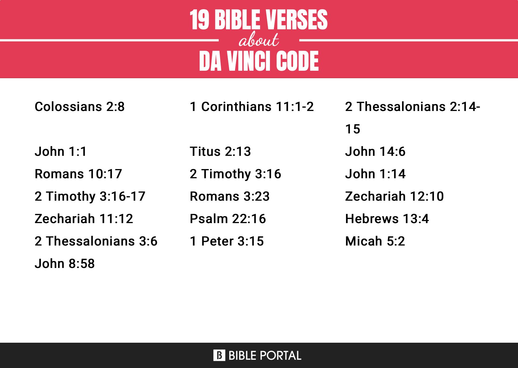 19 Bible Verses about Da Vinci Code