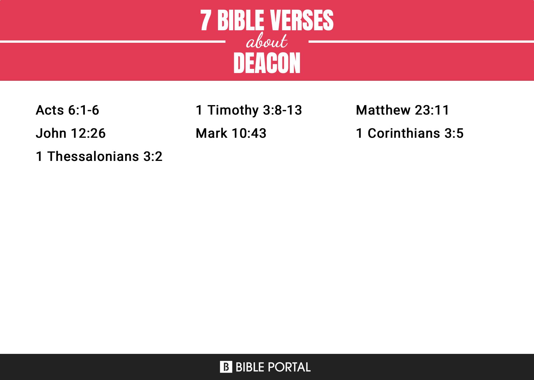7 Bible Verses about Deacon