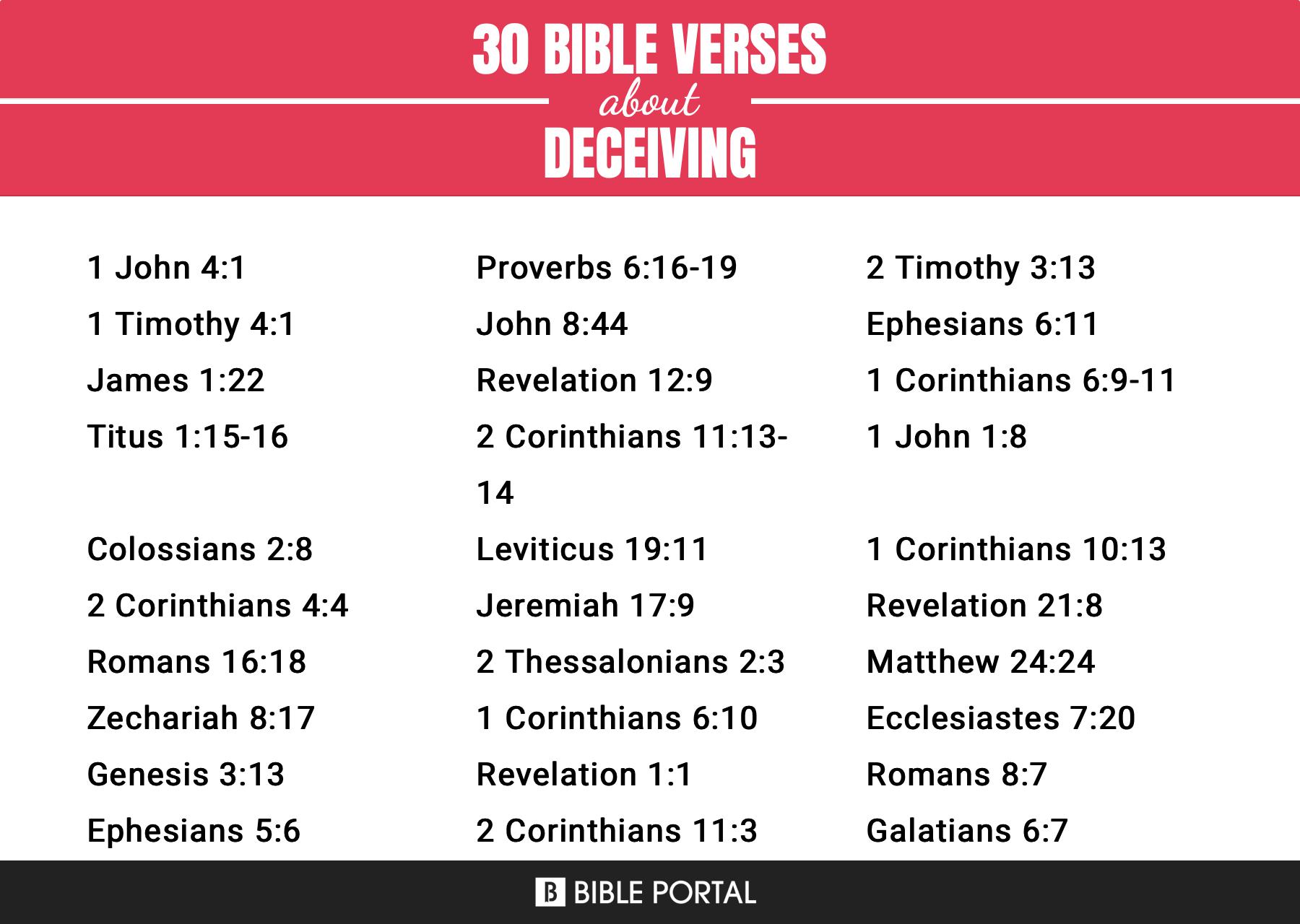149 Bible Verses about Deceiving