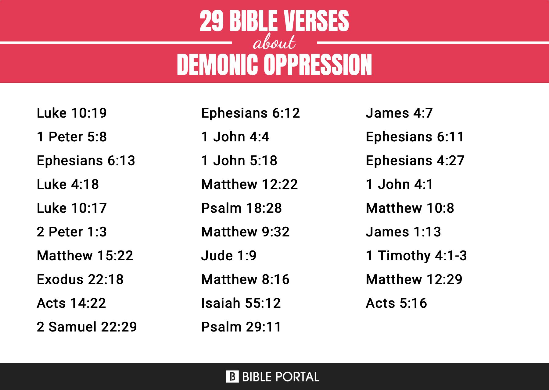 29 Bible Verses about Demonic Oppression