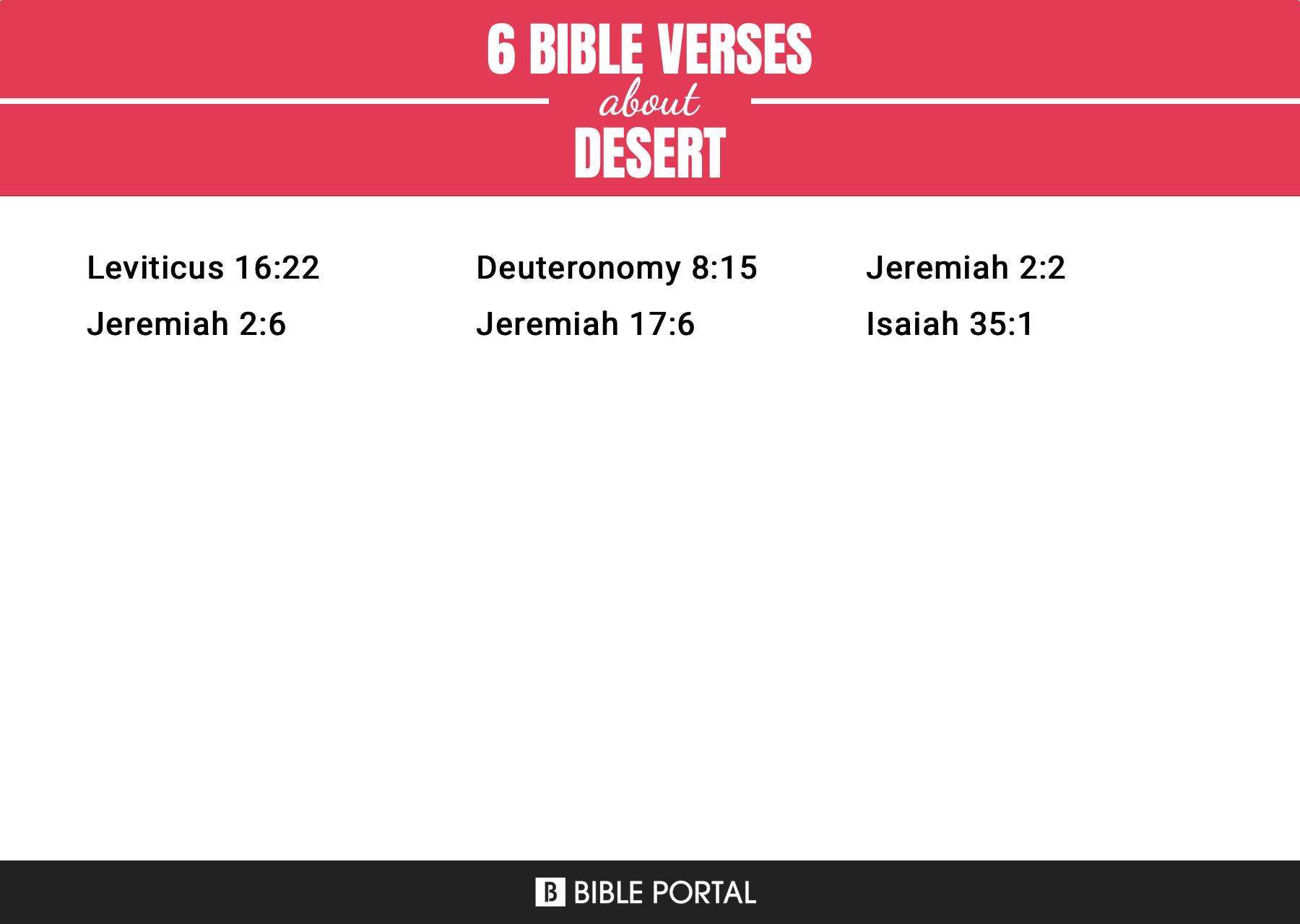 6 Bible Verses about Desert