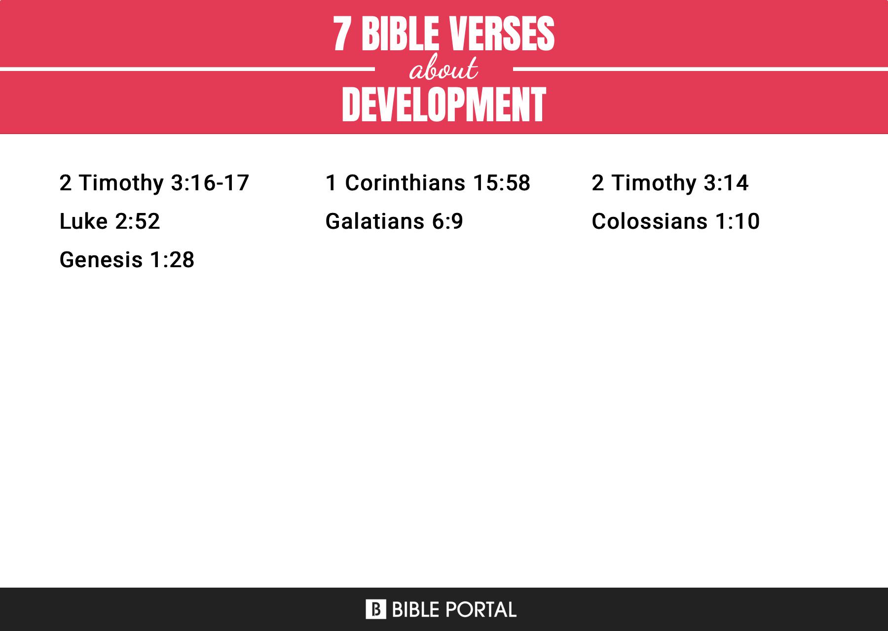 7 Bible Verses about Development