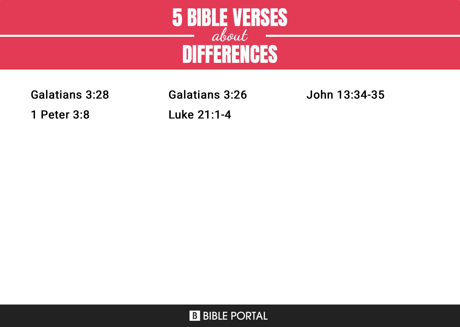5 Bible Verses about Differences?