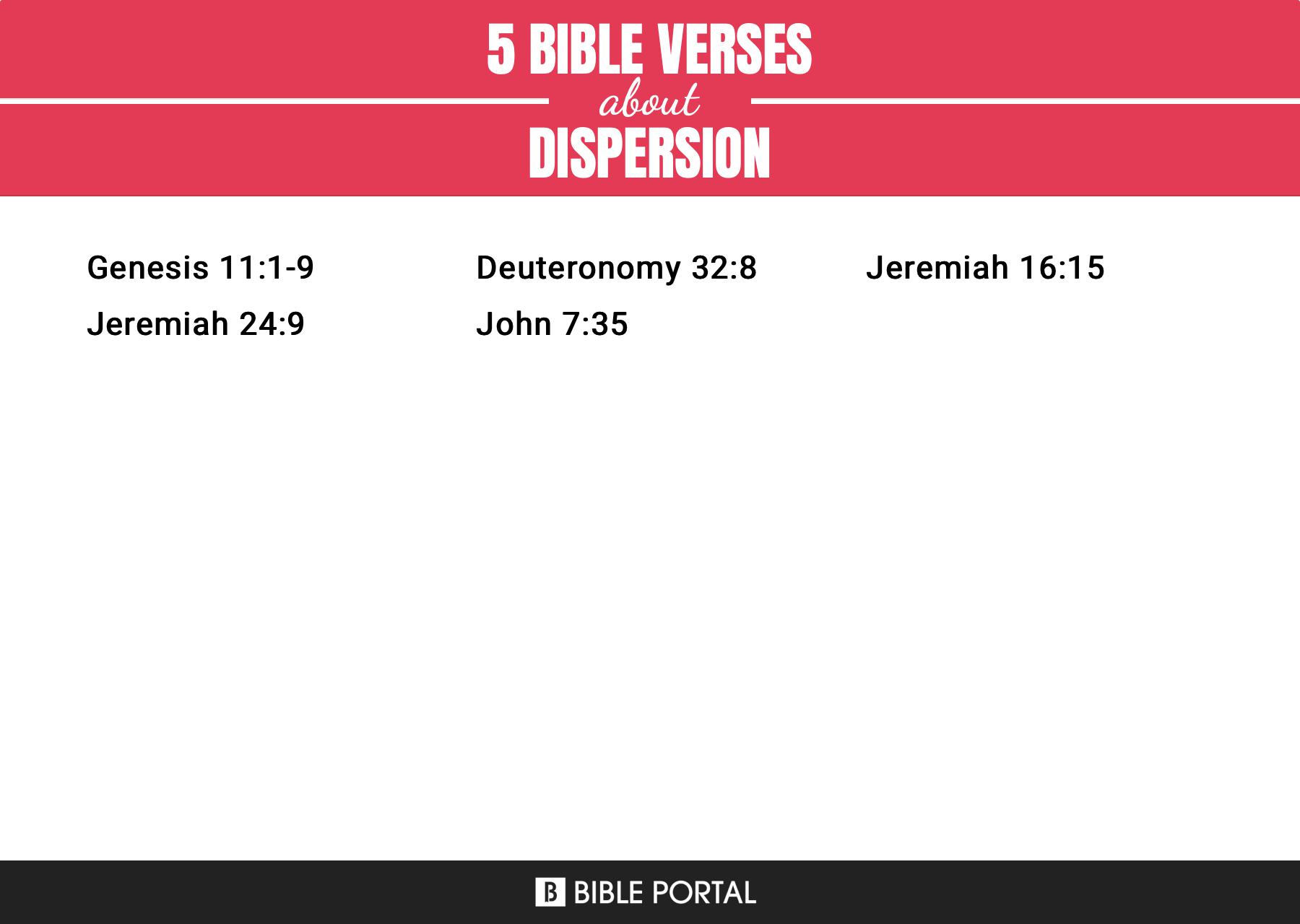 5 Bible Verses about Dispersion