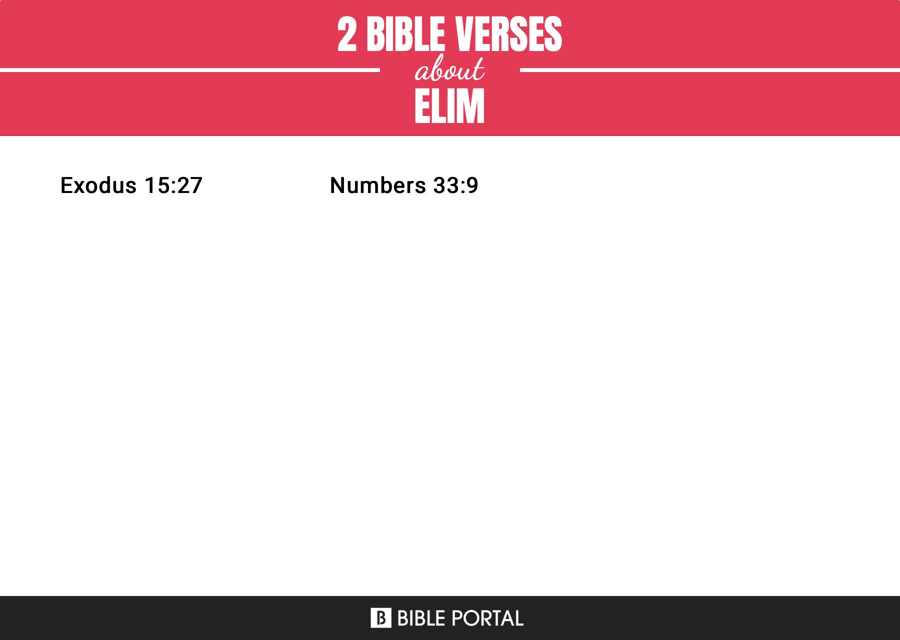 2 Bible Verses about Elim