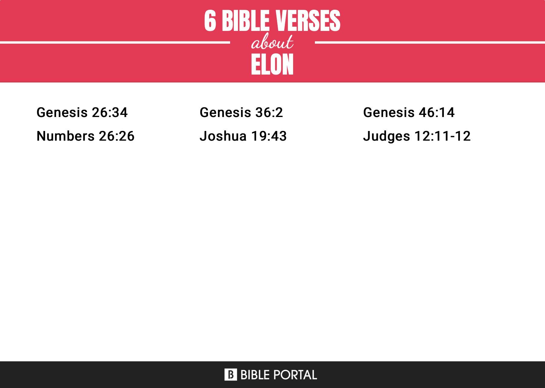 6 Bible Verses about Elon