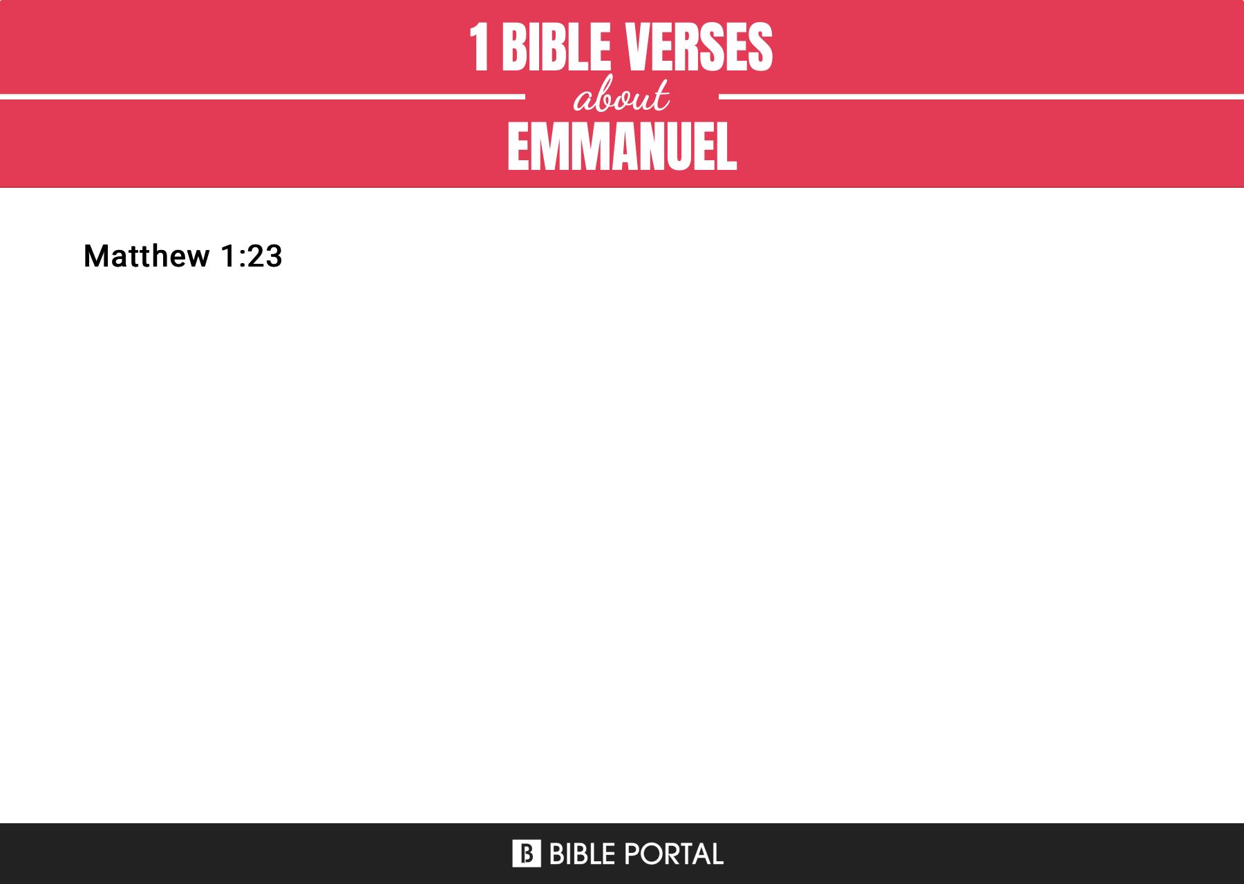Emmanuel Bible Quotes