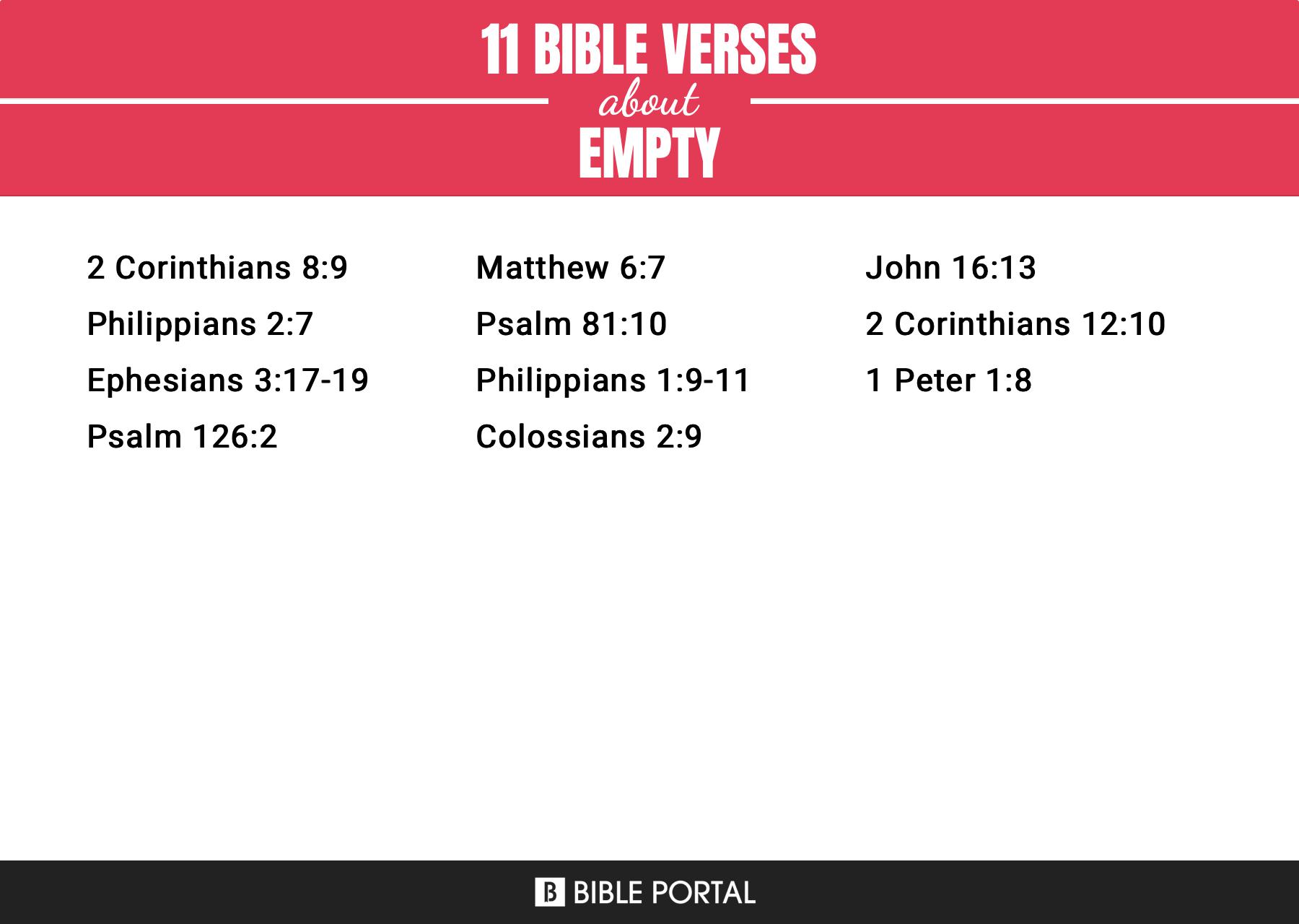 11 Bible Verses about Empty