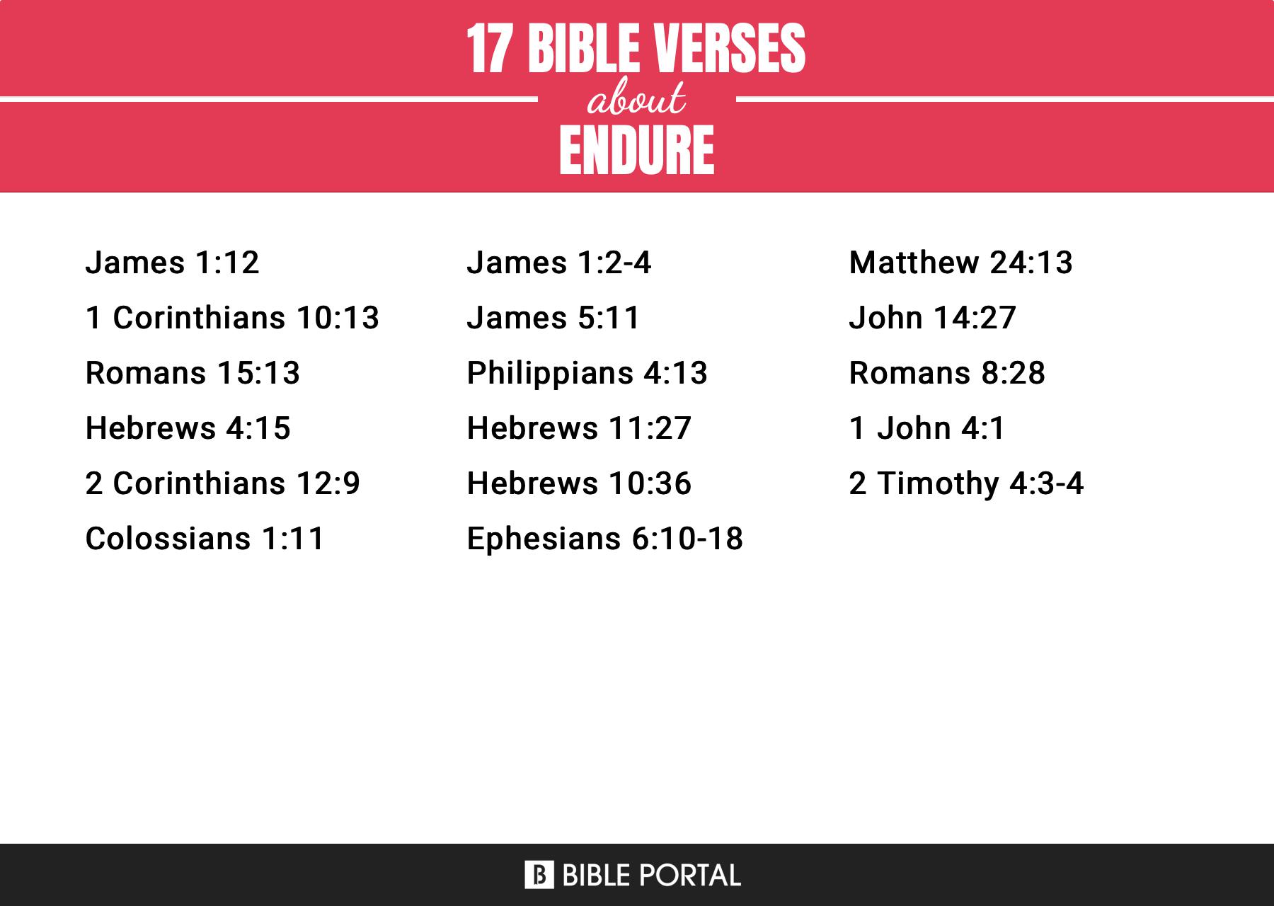 17 Bible Verses about Endure