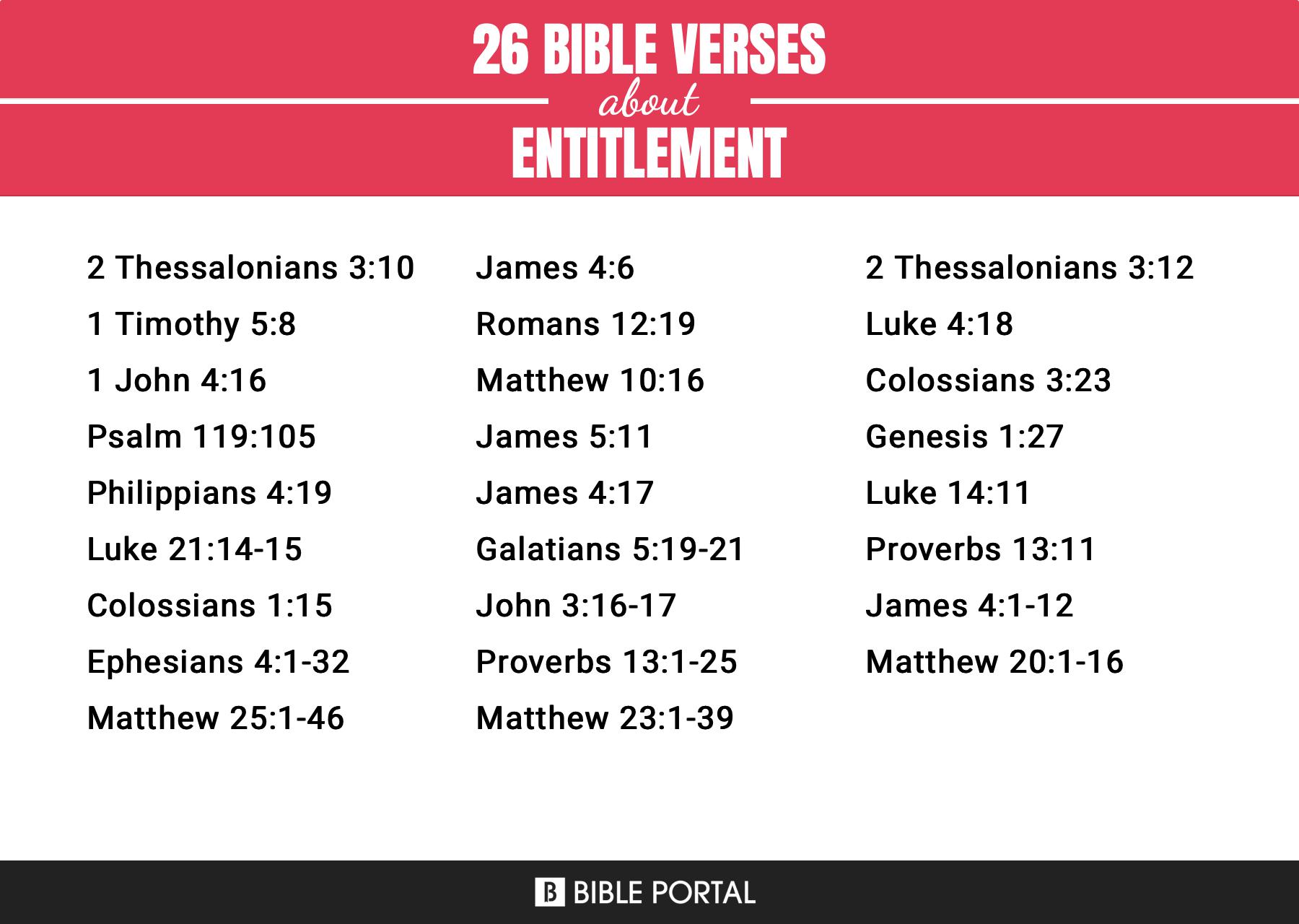 26 Bible Verses about Entitlement