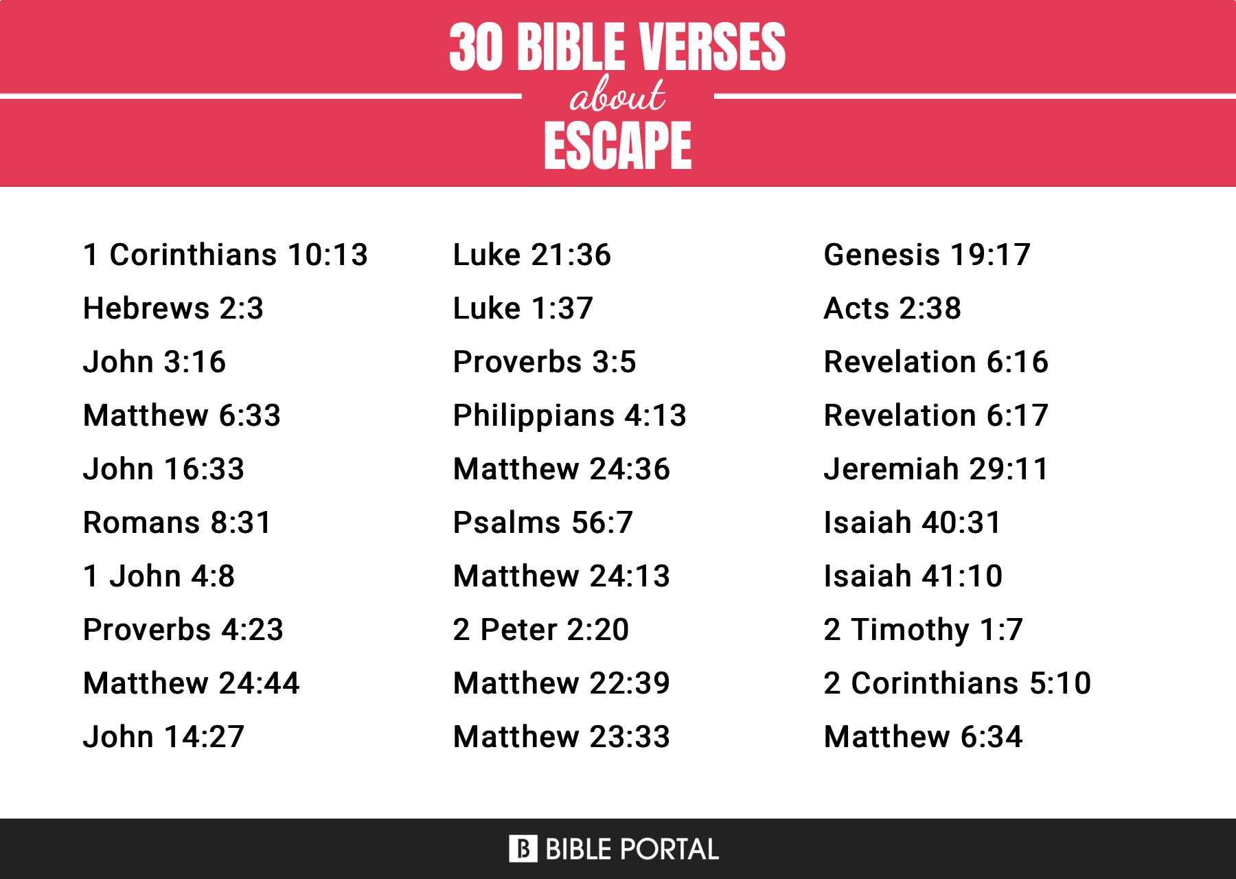 44 Bible Verses about Escape