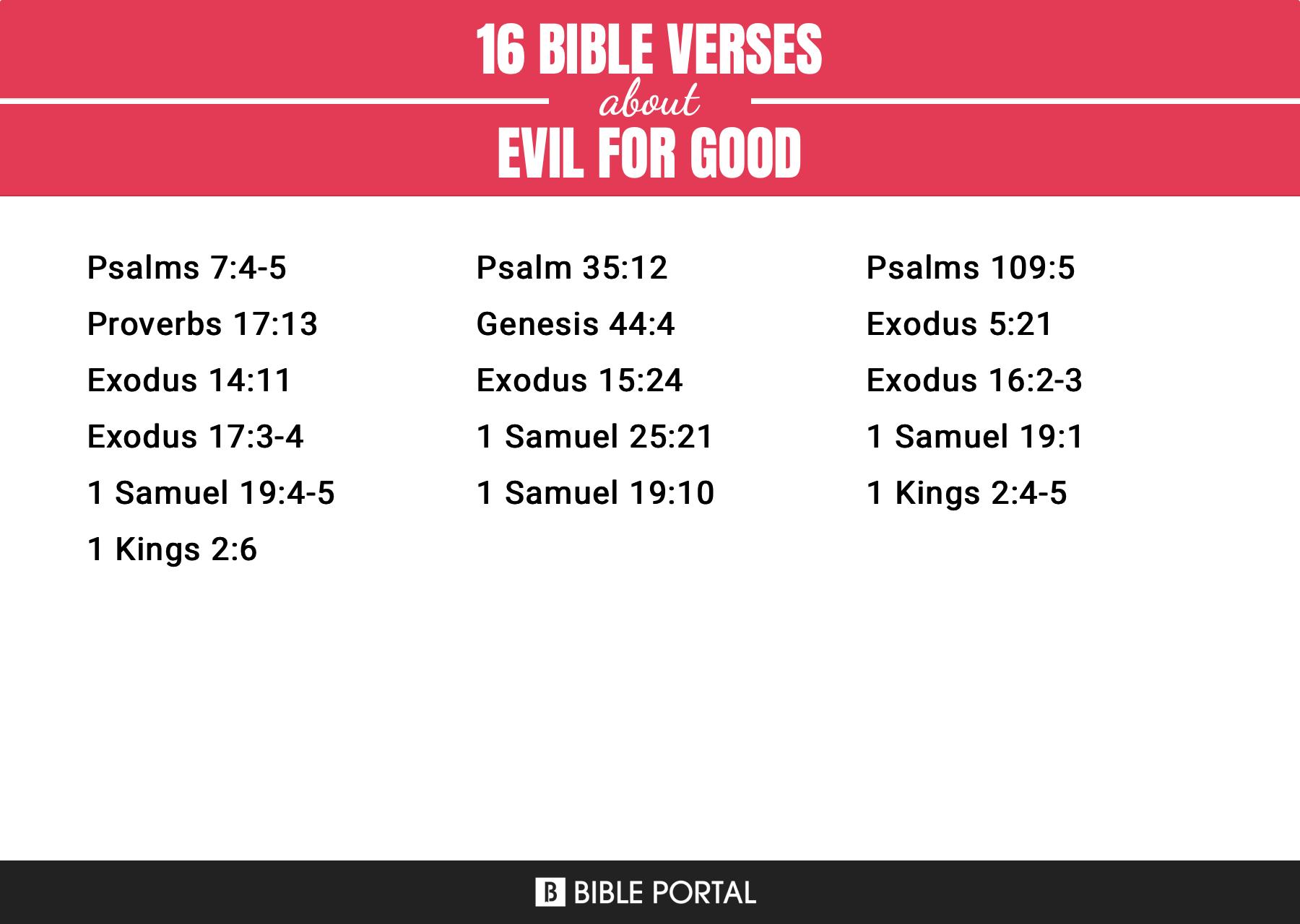 16 Bible Verses about Evil For Good