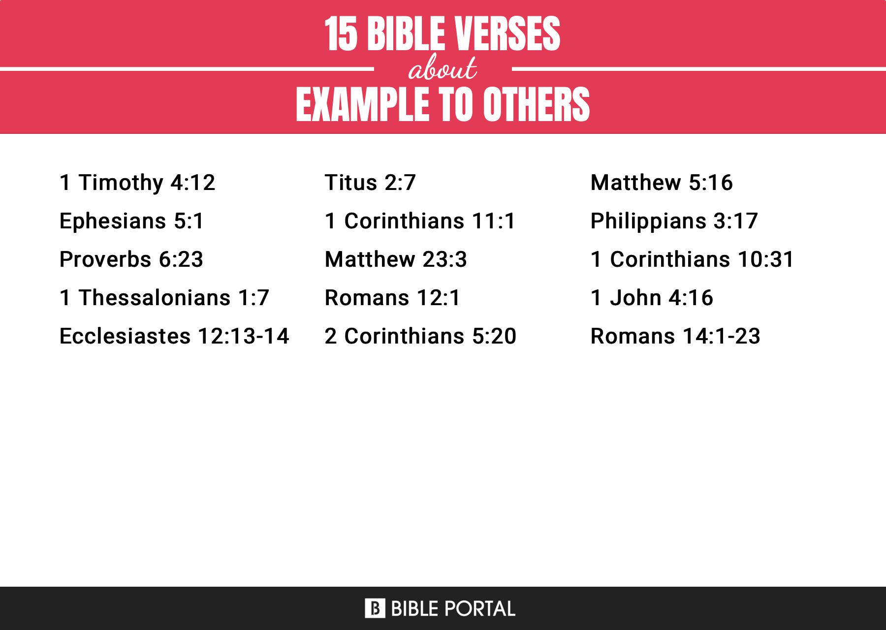 15 Bible Verses about Example To Others