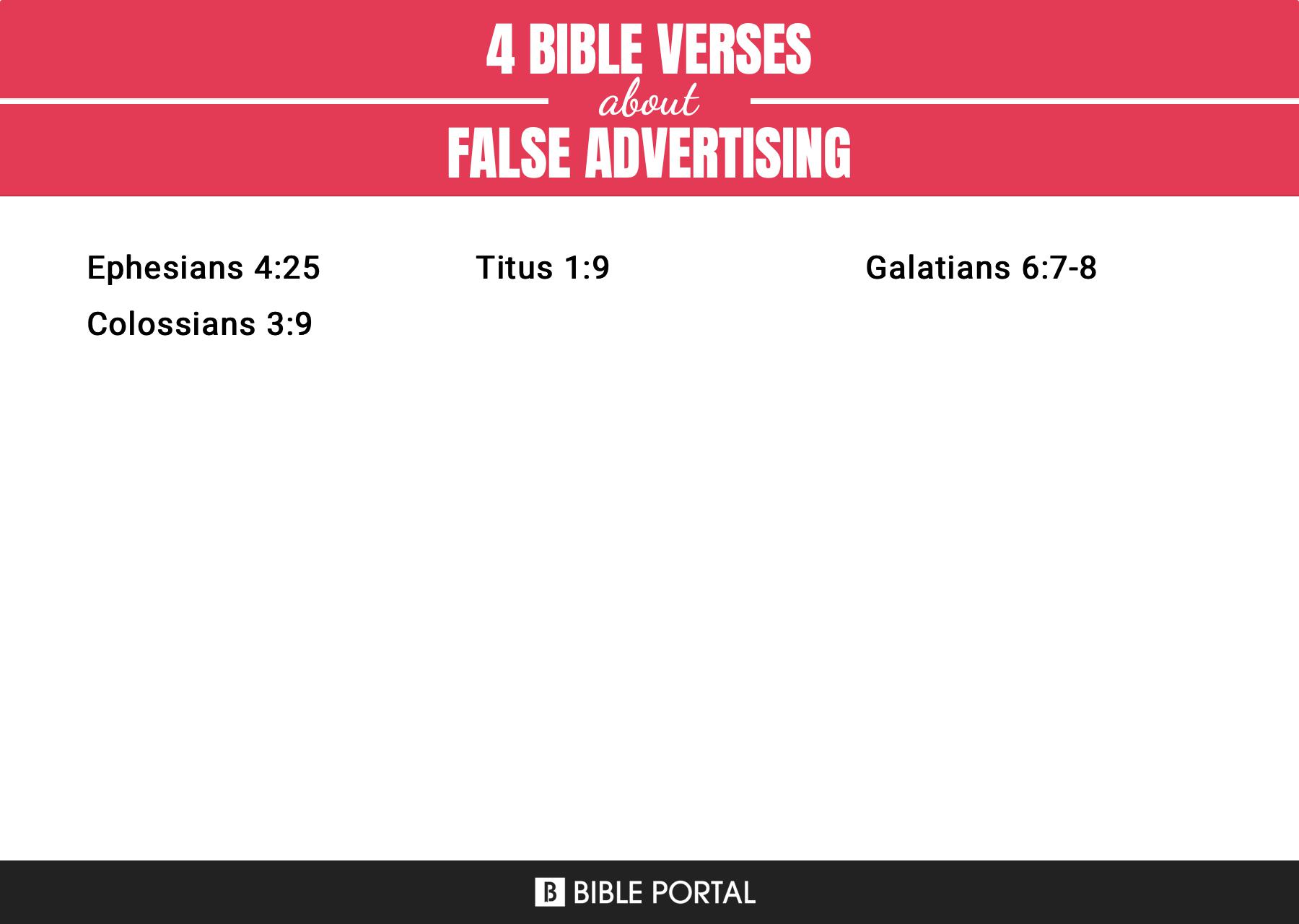 4 Bible Verses about False Advertising