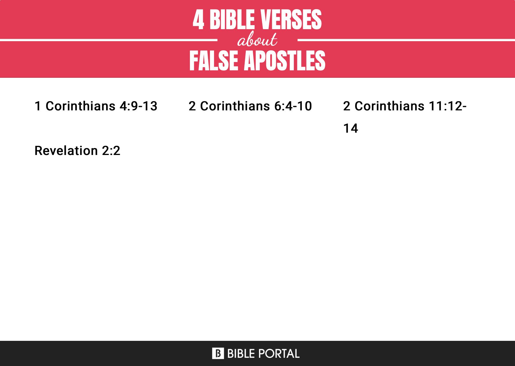 4 Bible Verses about False Apostles?