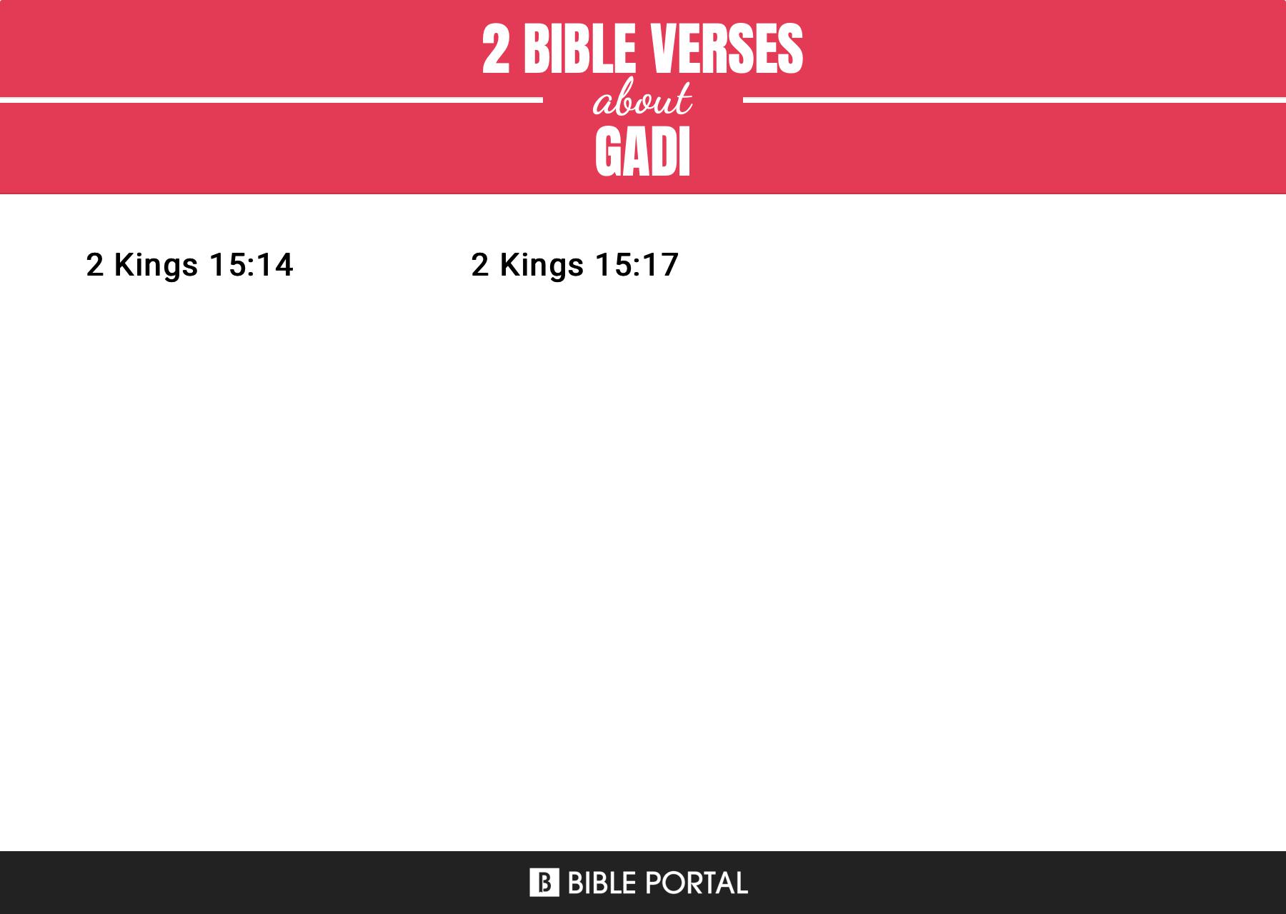 2 Bible Verses about Gadi