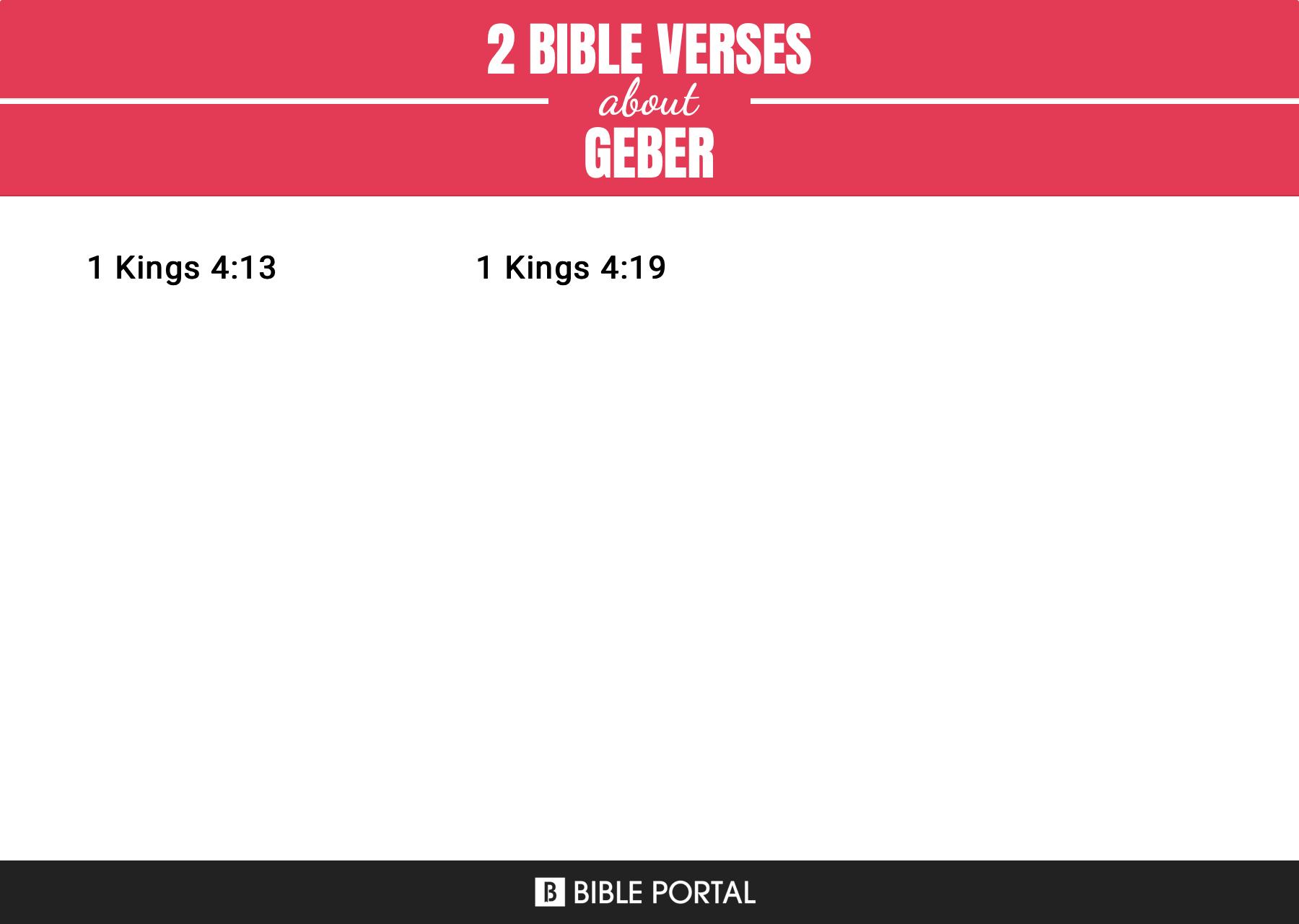 2 Bible Verses about Geber