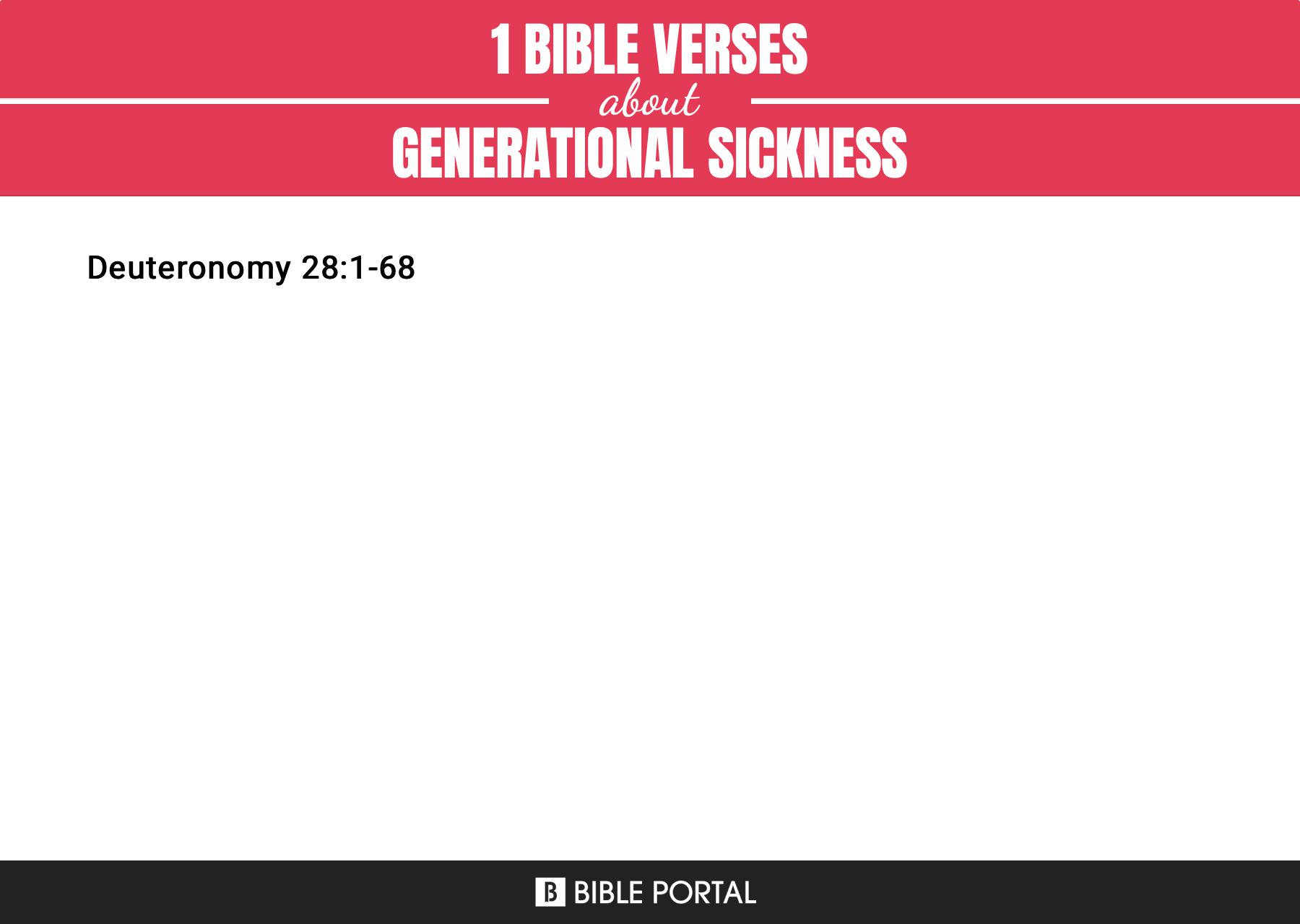 1 Bible Verses about Generational Sickness