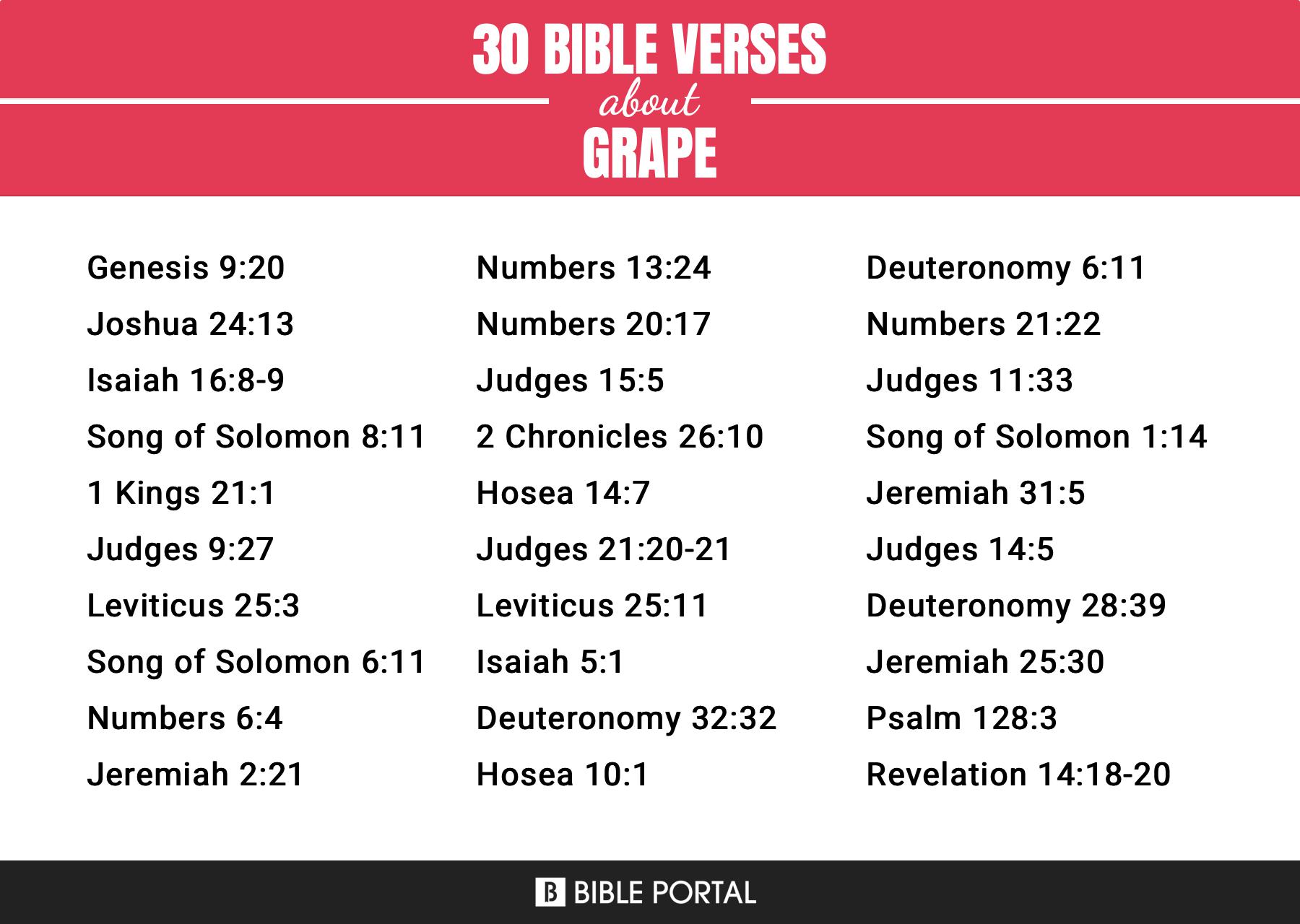 36 Bible Verses about Grape