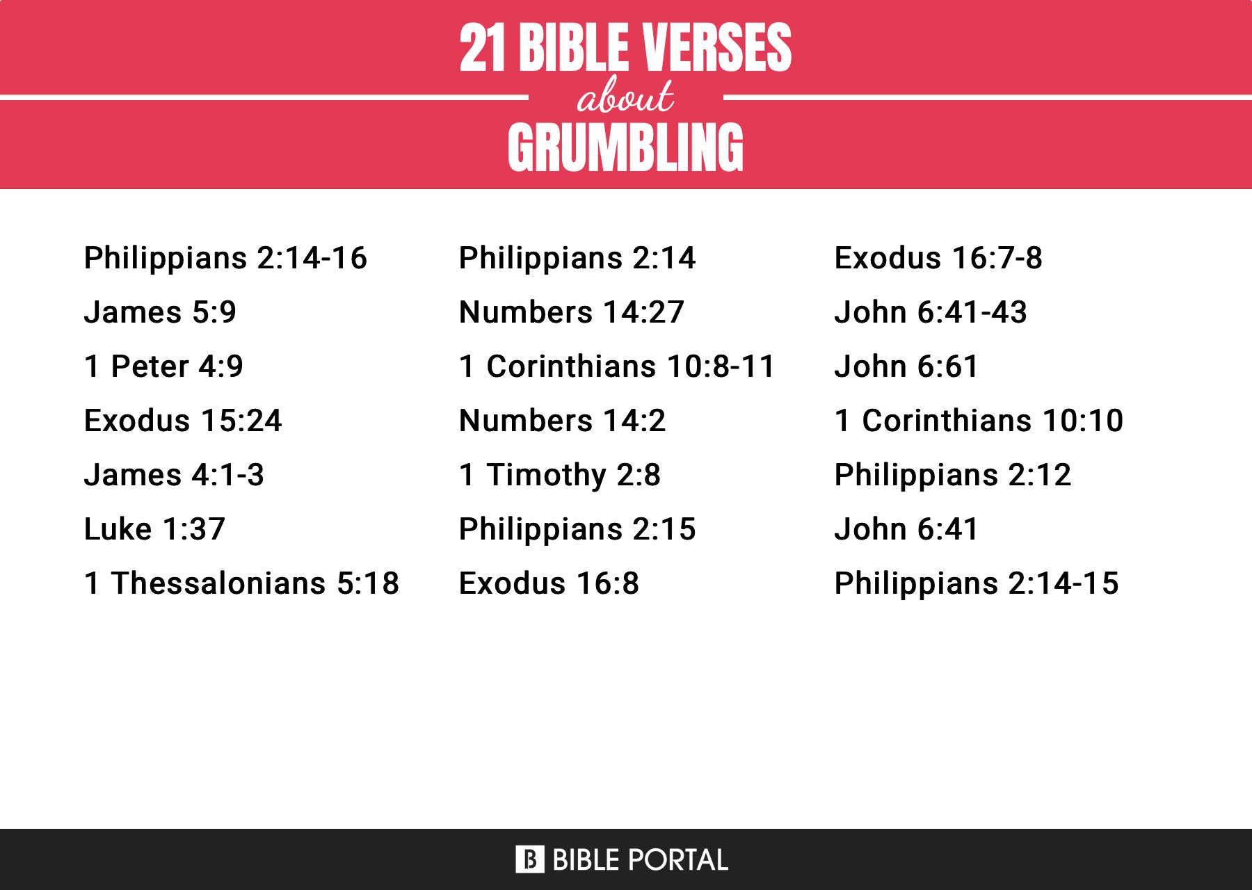 21 Bible Verses about Grumbling