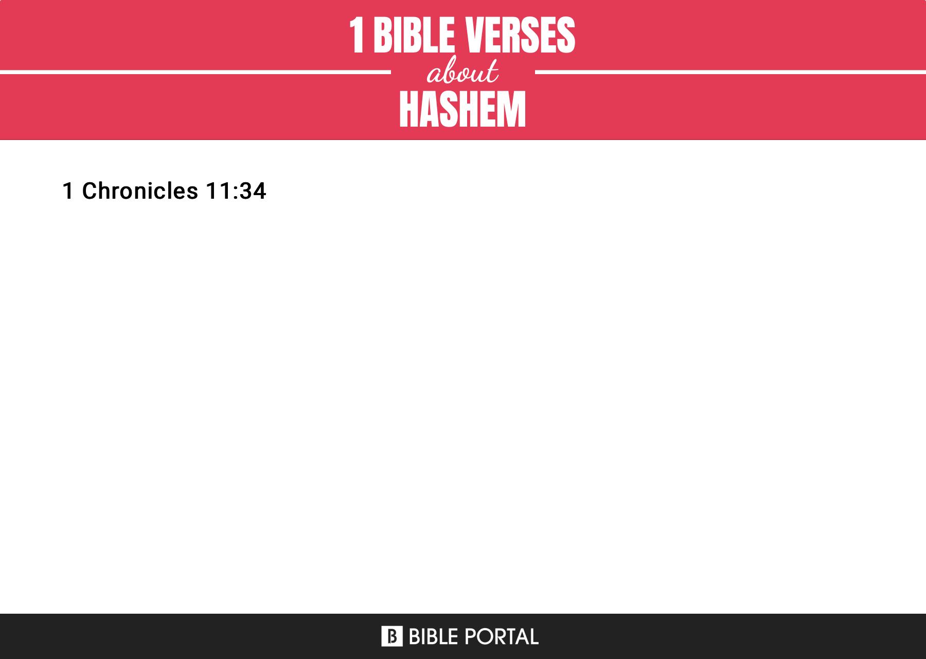 1 Bible Verses about Hashem