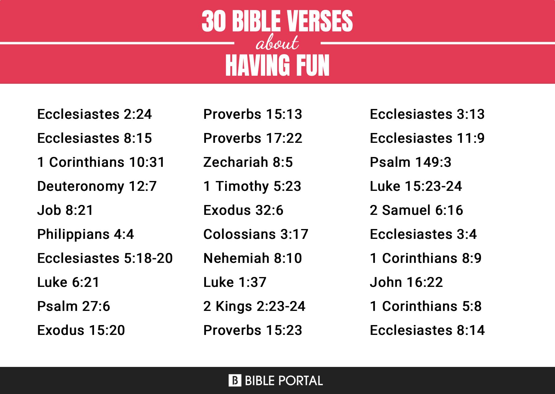 43 Bible Verses about Having Fun