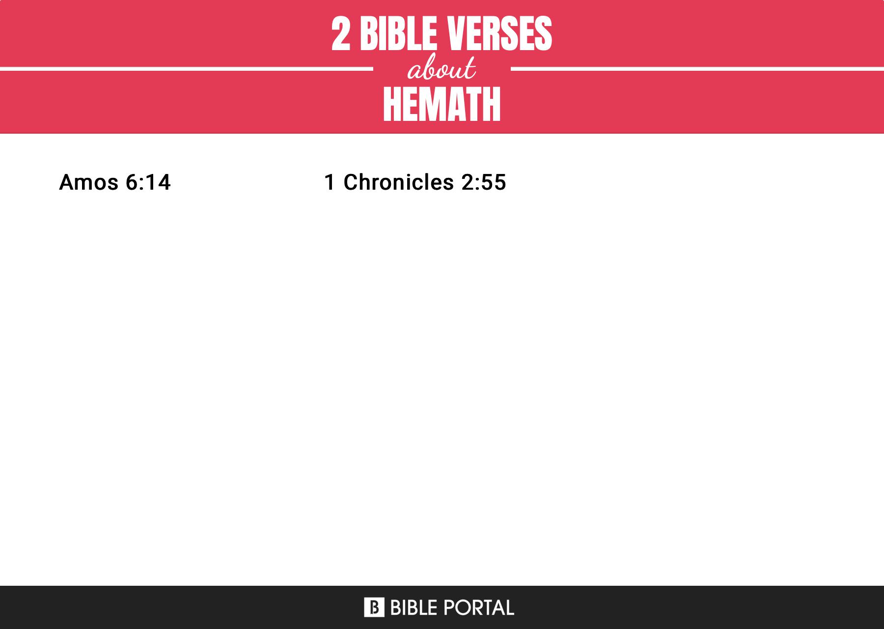 2 Bible Verses about Hemath?