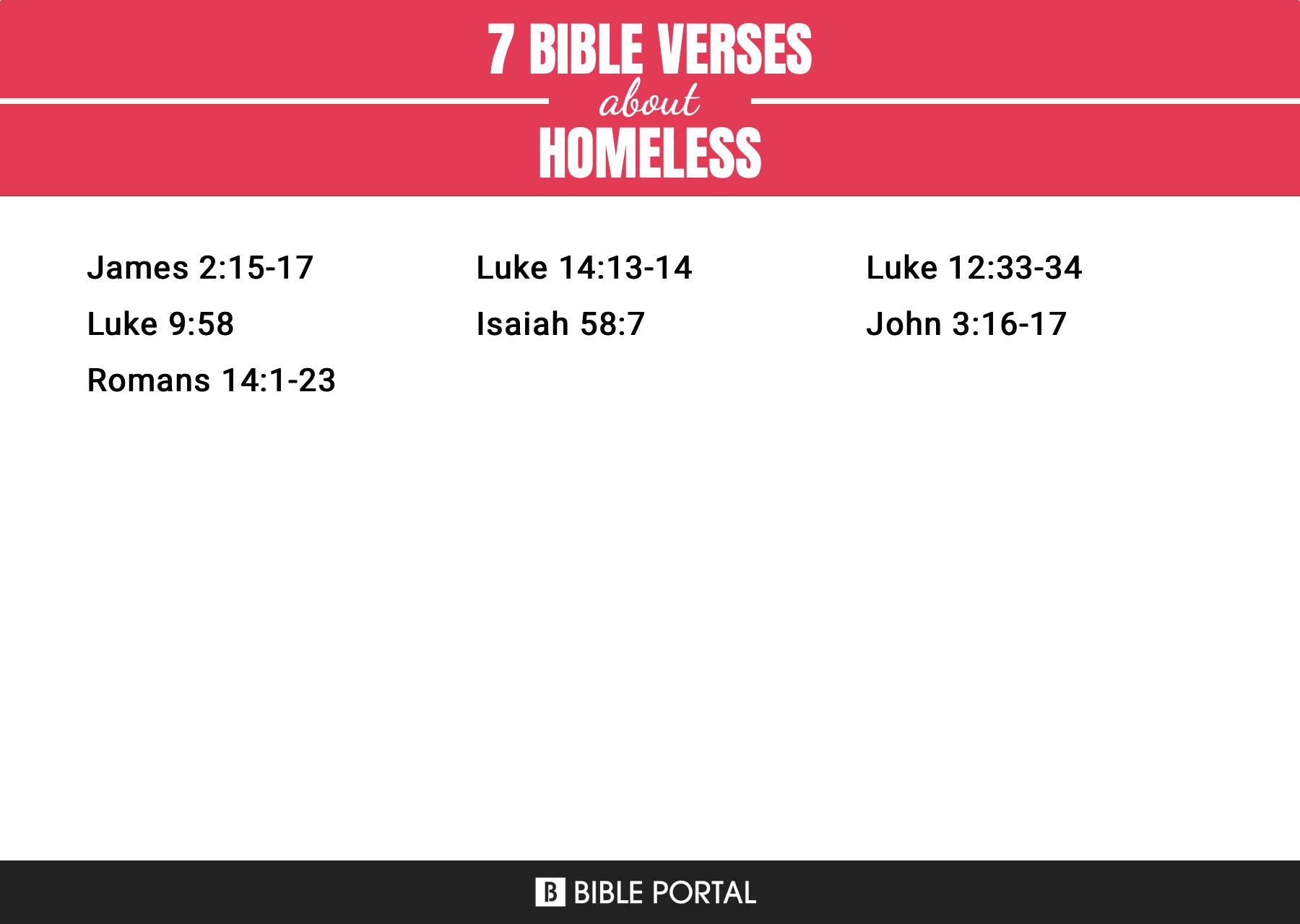 7 Bible Verses about Homeless