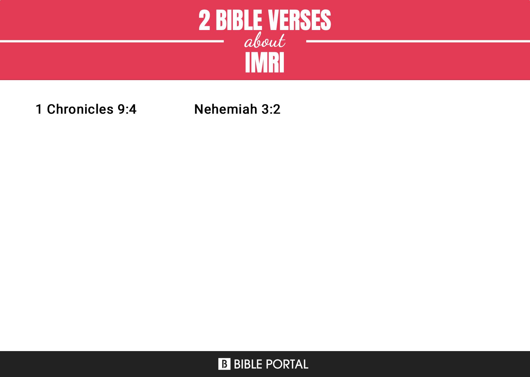 2 Bible Verses about Imri
