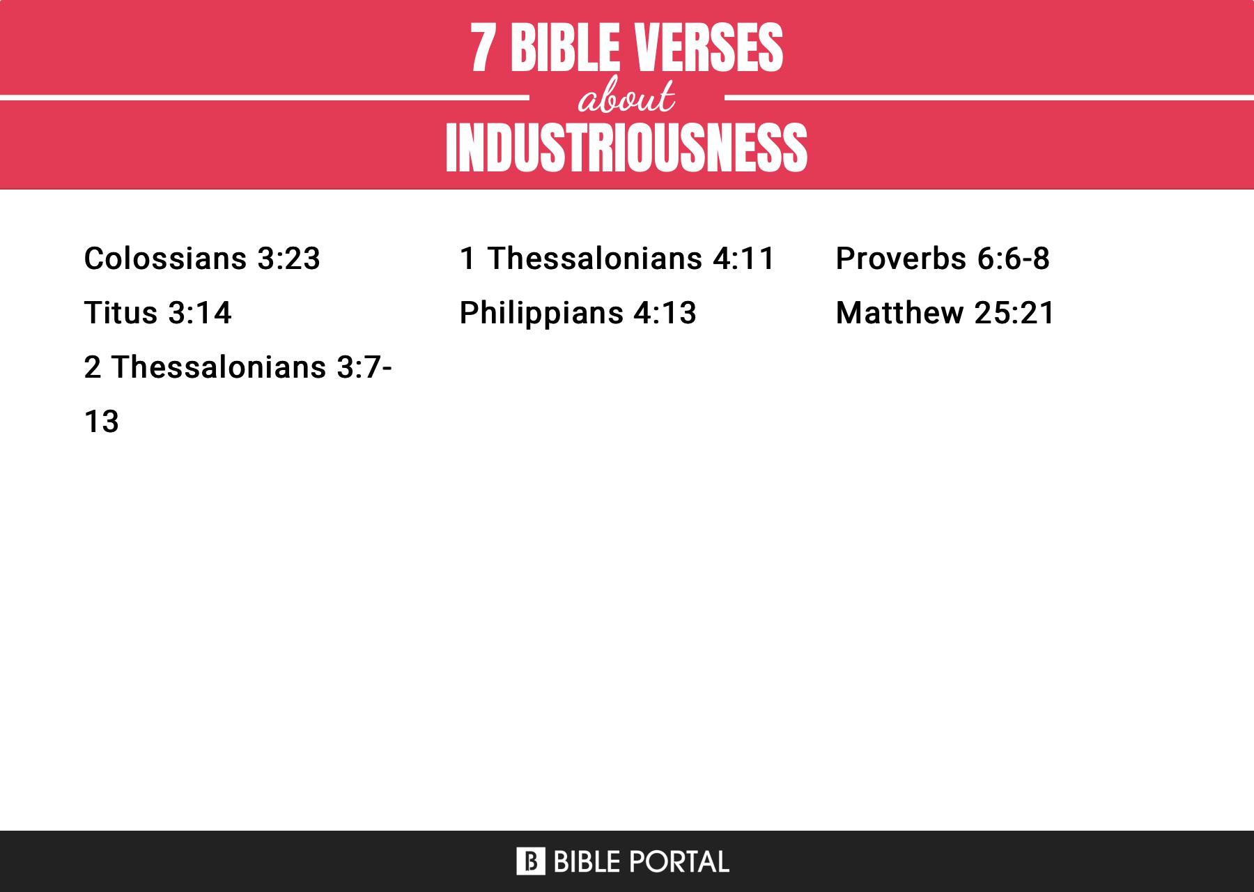 7 Bible Verses about Industriousness?