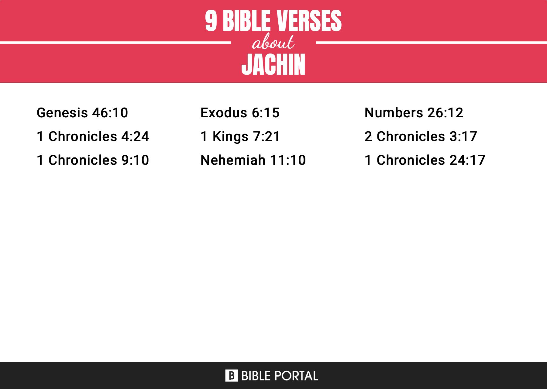 9 Bible Verses about Jachin