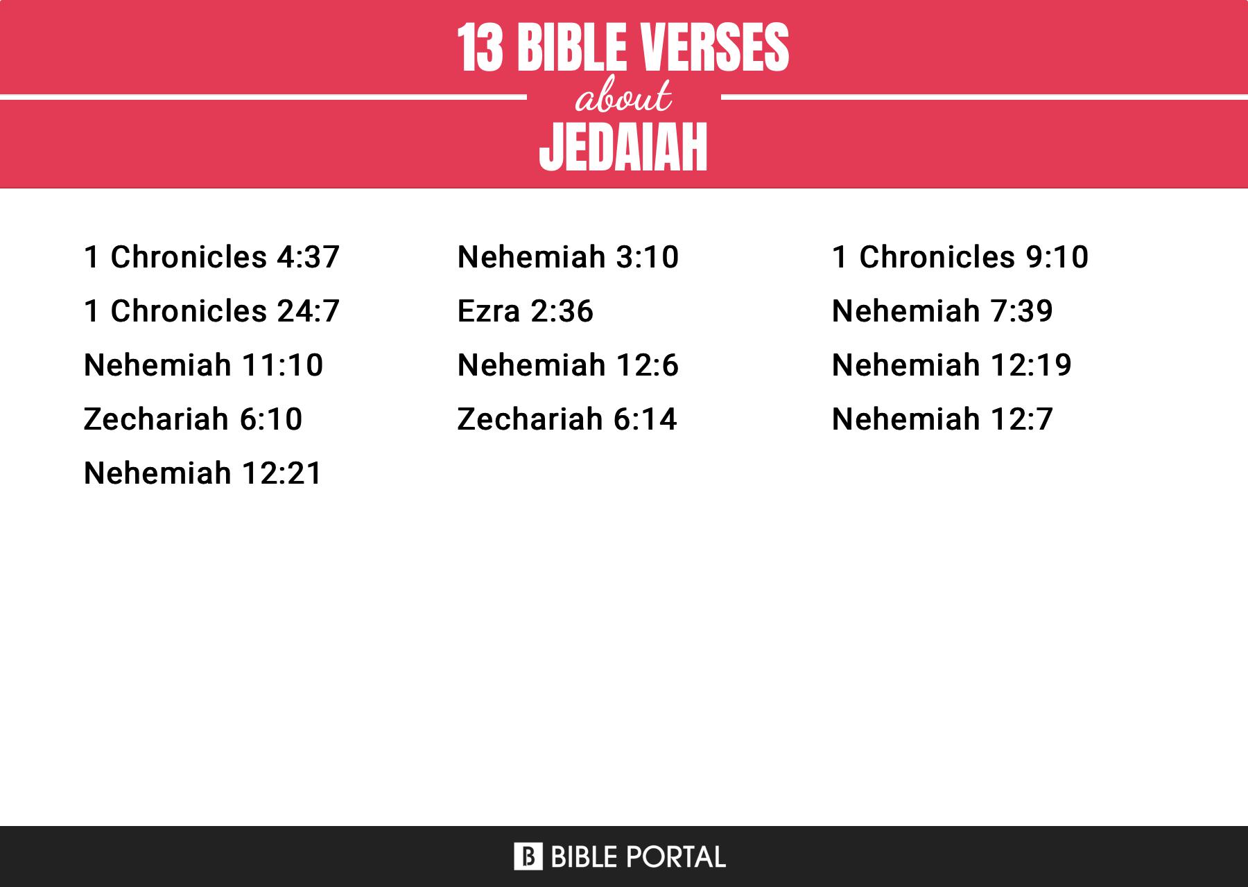 13 Bible Verses about Jedaiah