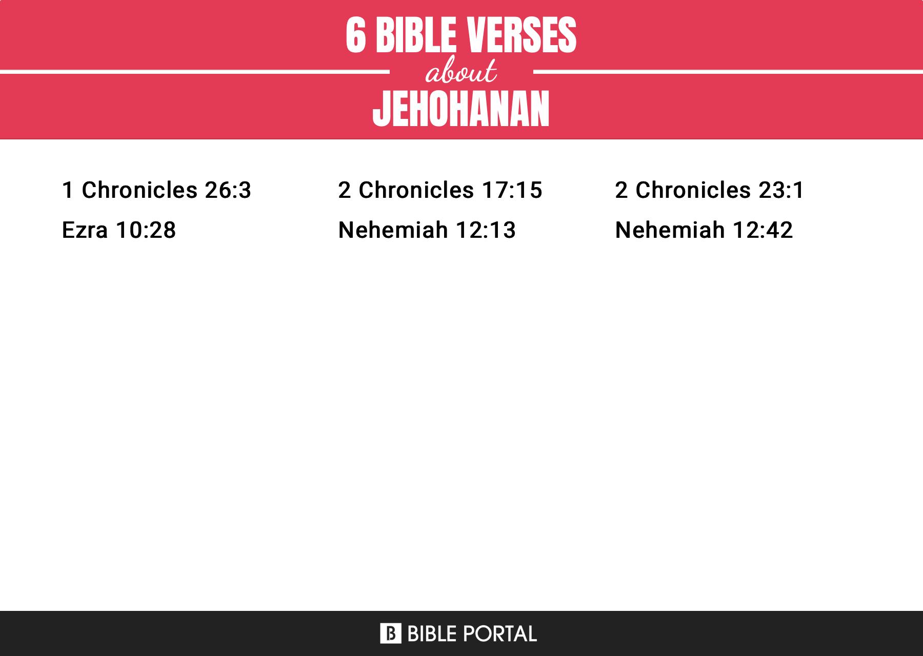 6 Bible Verses about Jehohanan