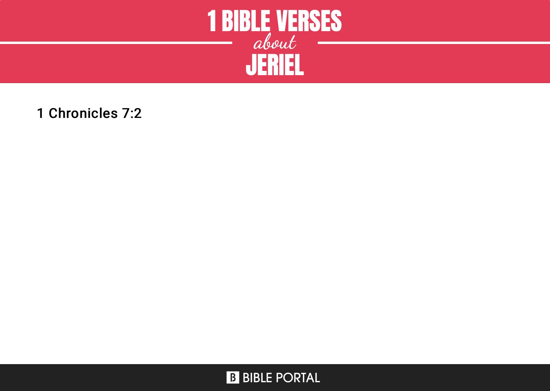 1 Bible Verses about Jeriel