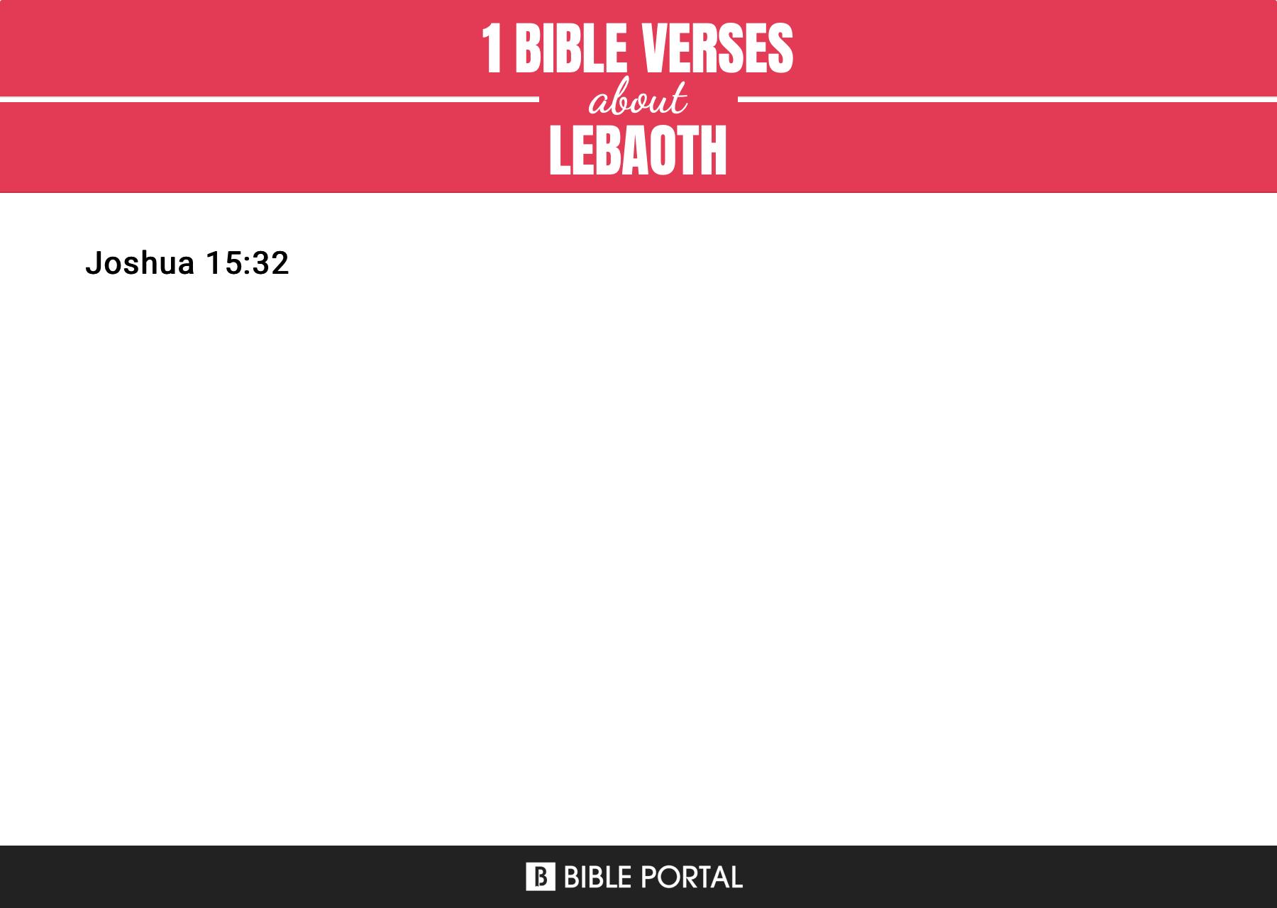 1 Bible Verses about Lebaoth