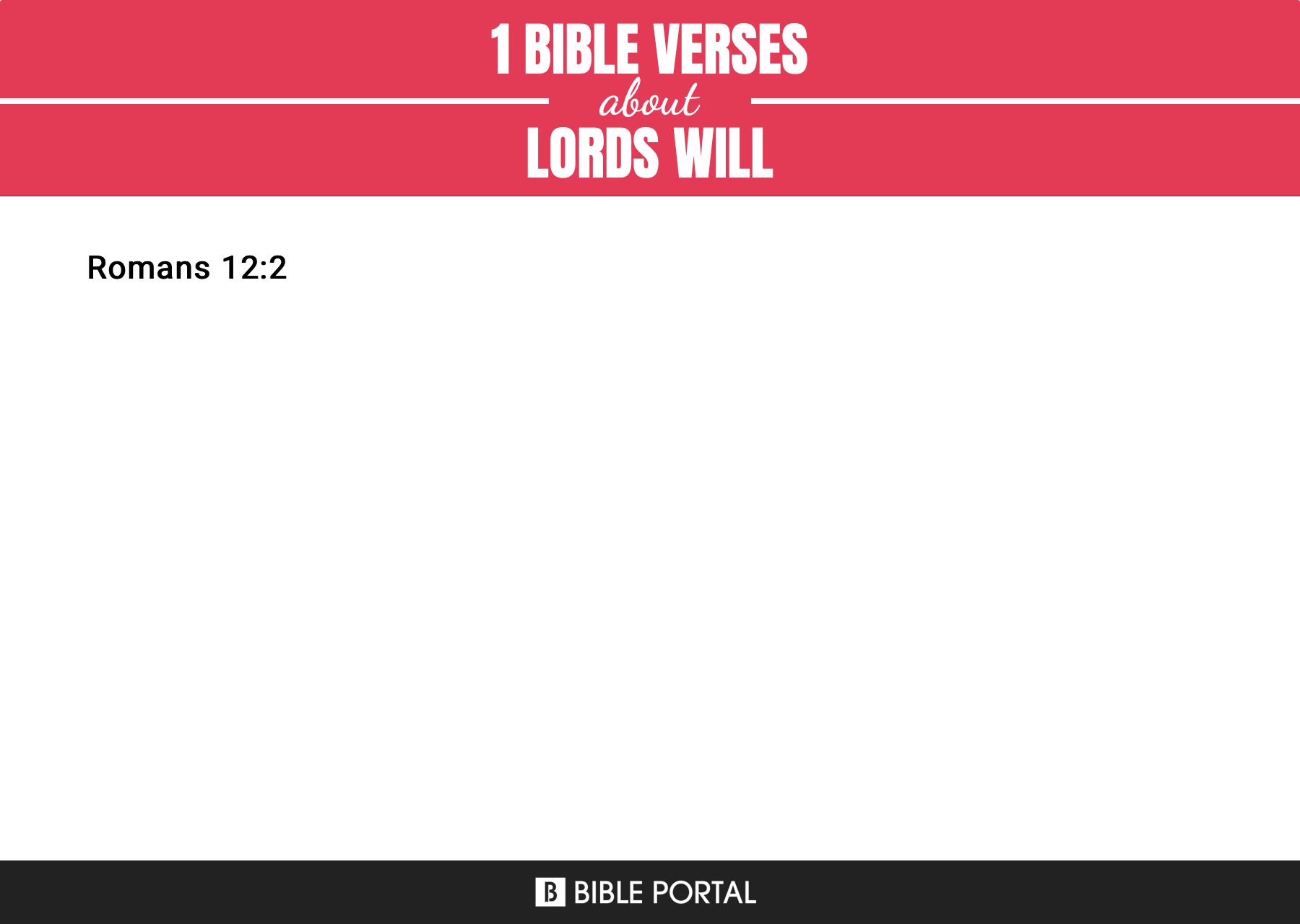 1 Bible Verses about Lords Will