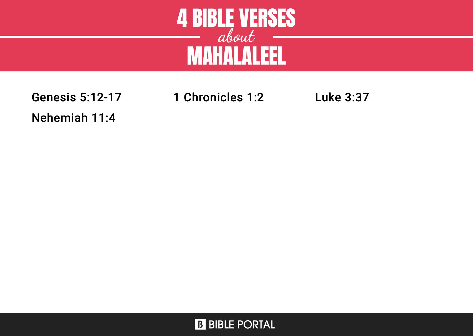 4 Bible Verses about Mahalaleel