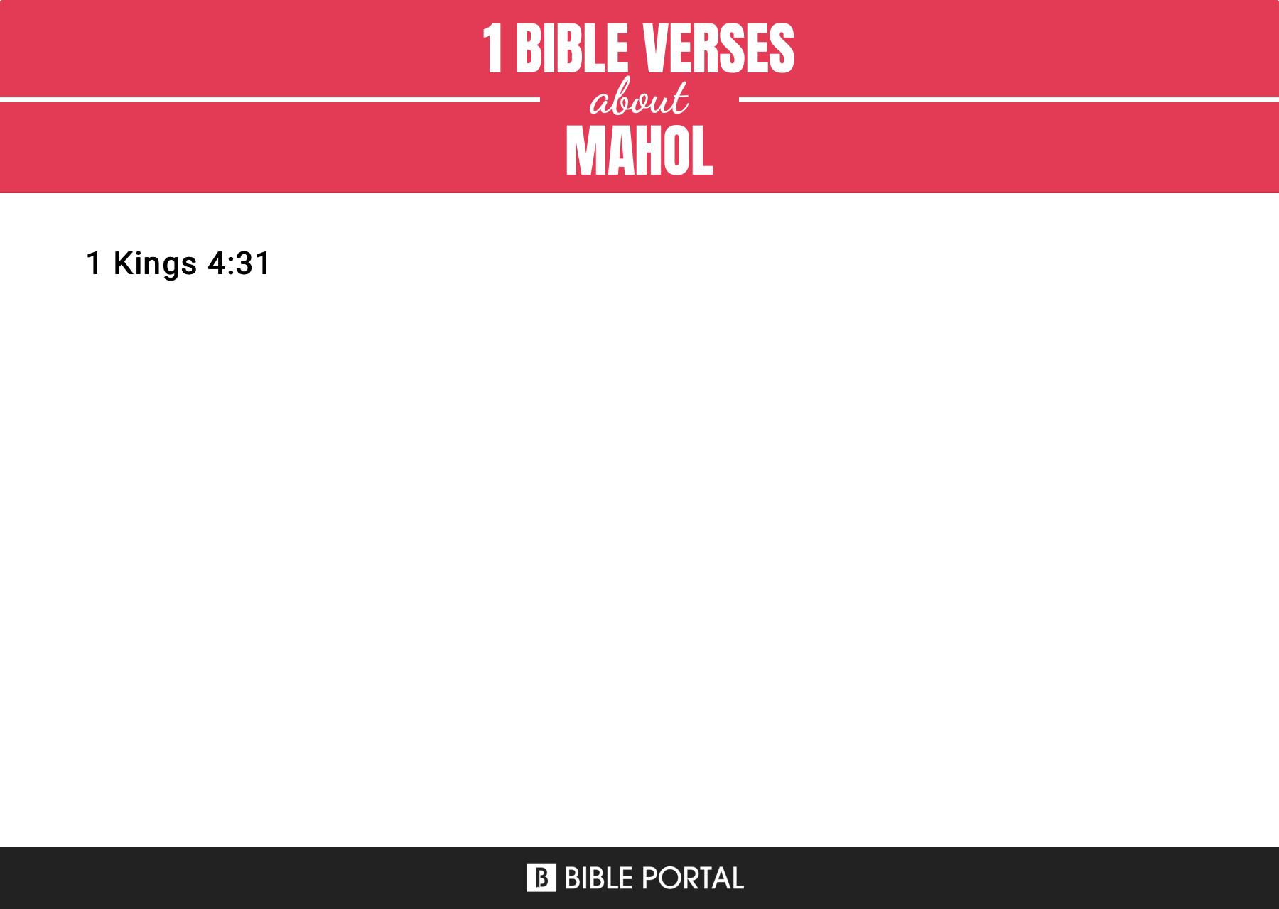 1 Bible Verses about Mahol
