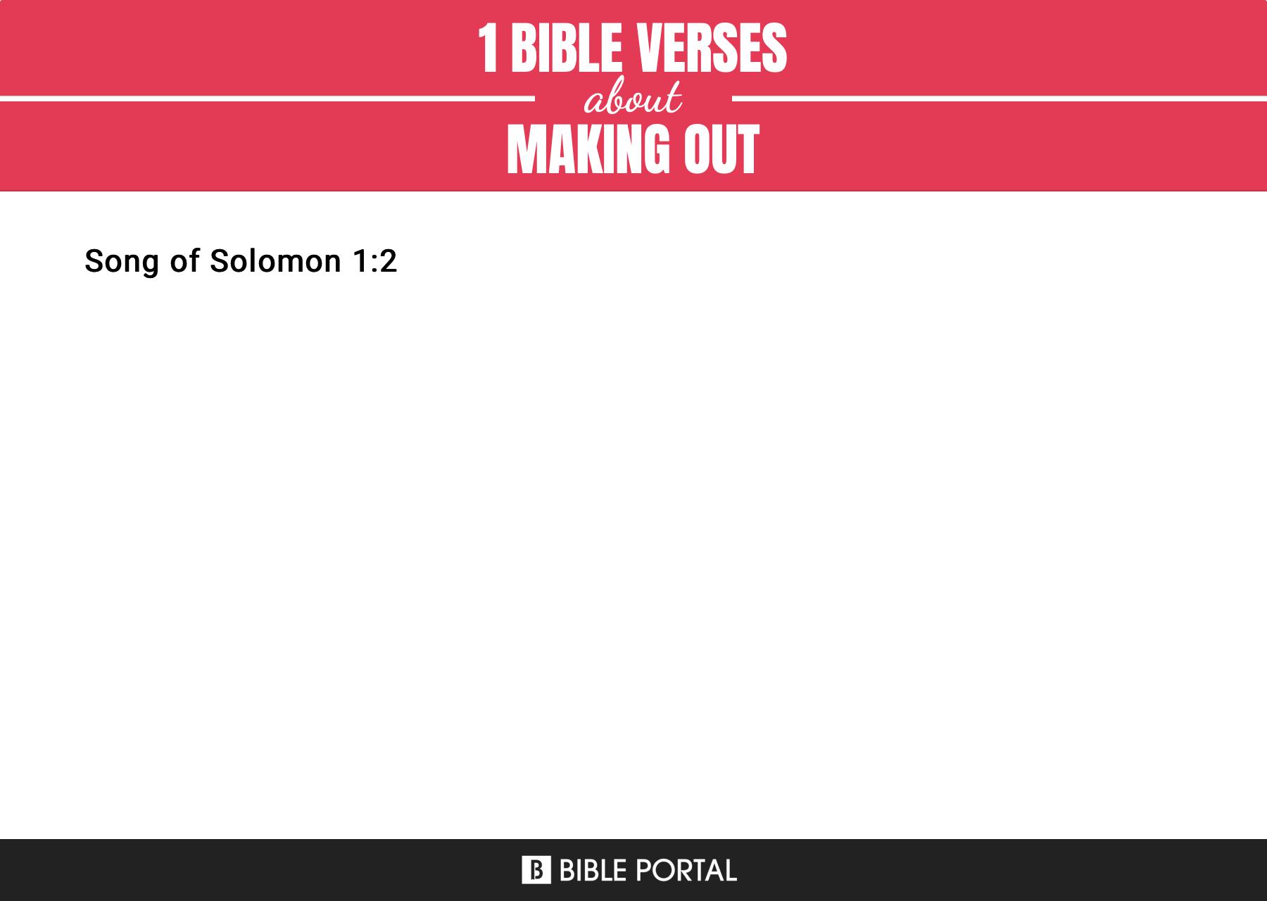 1 Bible Verses about Making Out