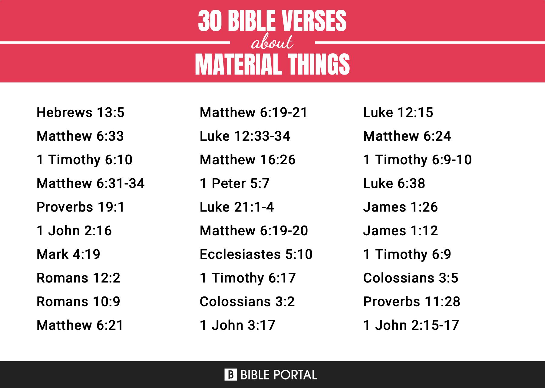 110 Bible Verses about Material Things