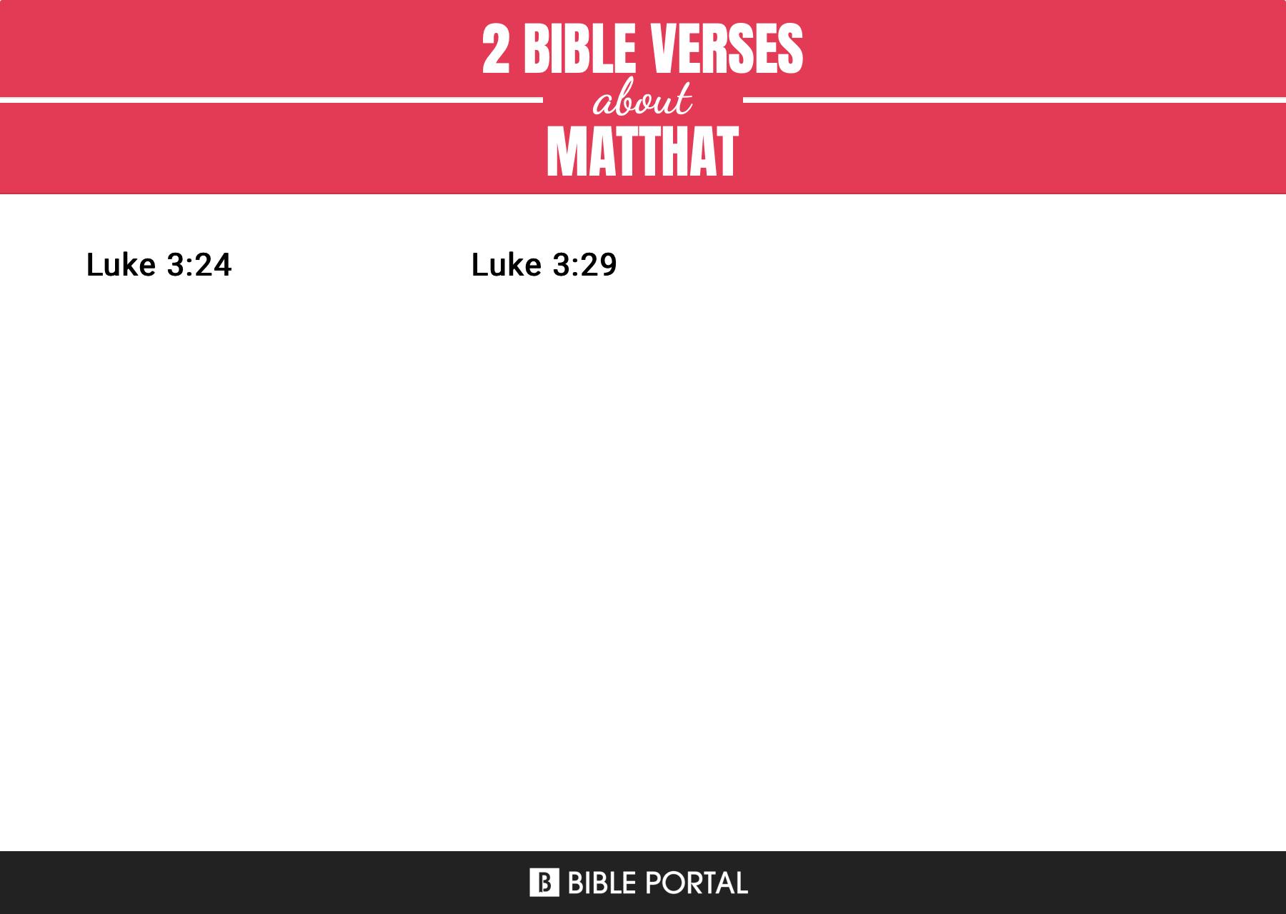2 Bible Verses about Matthat