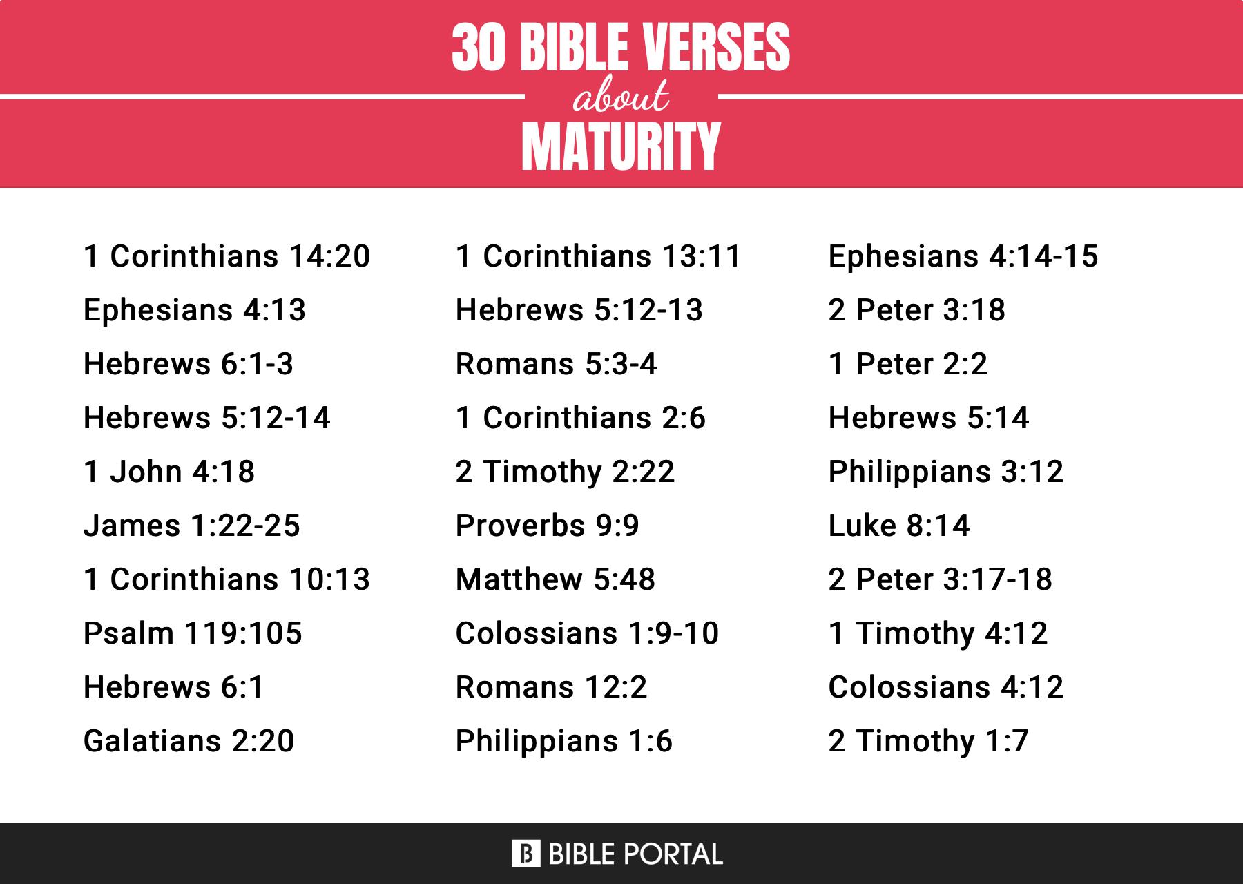 115 Versos da Bíblia sobre Maturidade